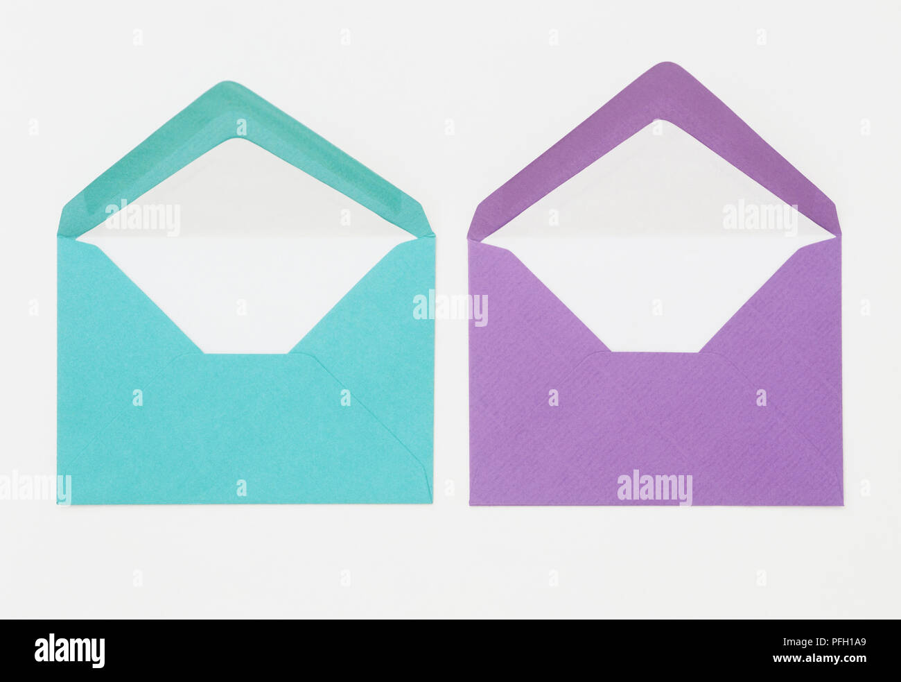 Two envelopes with flap open Stock Photo - Alamy