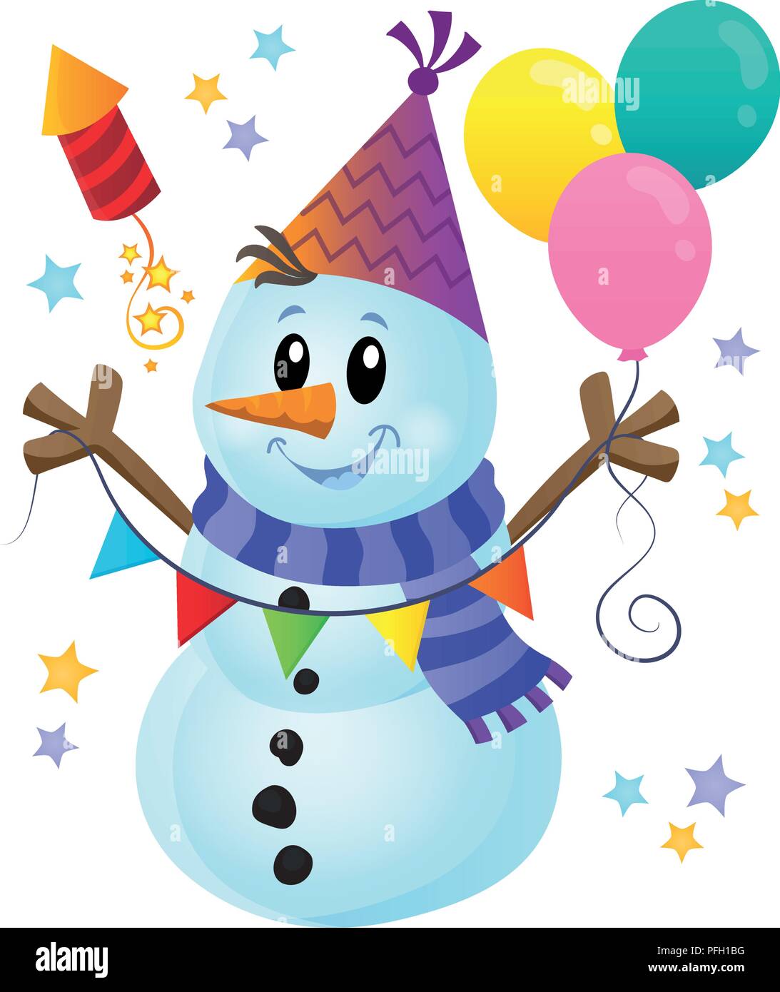 Party snowman theme image 1 - eps10 vector illustration Stock Vector ...