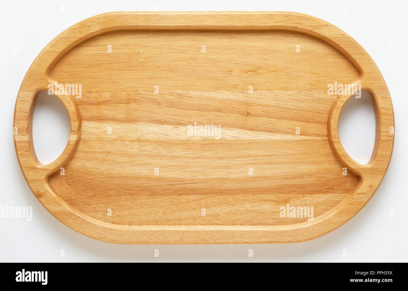 Elliptical wooden tray, view from above Stock Photo - Alamy