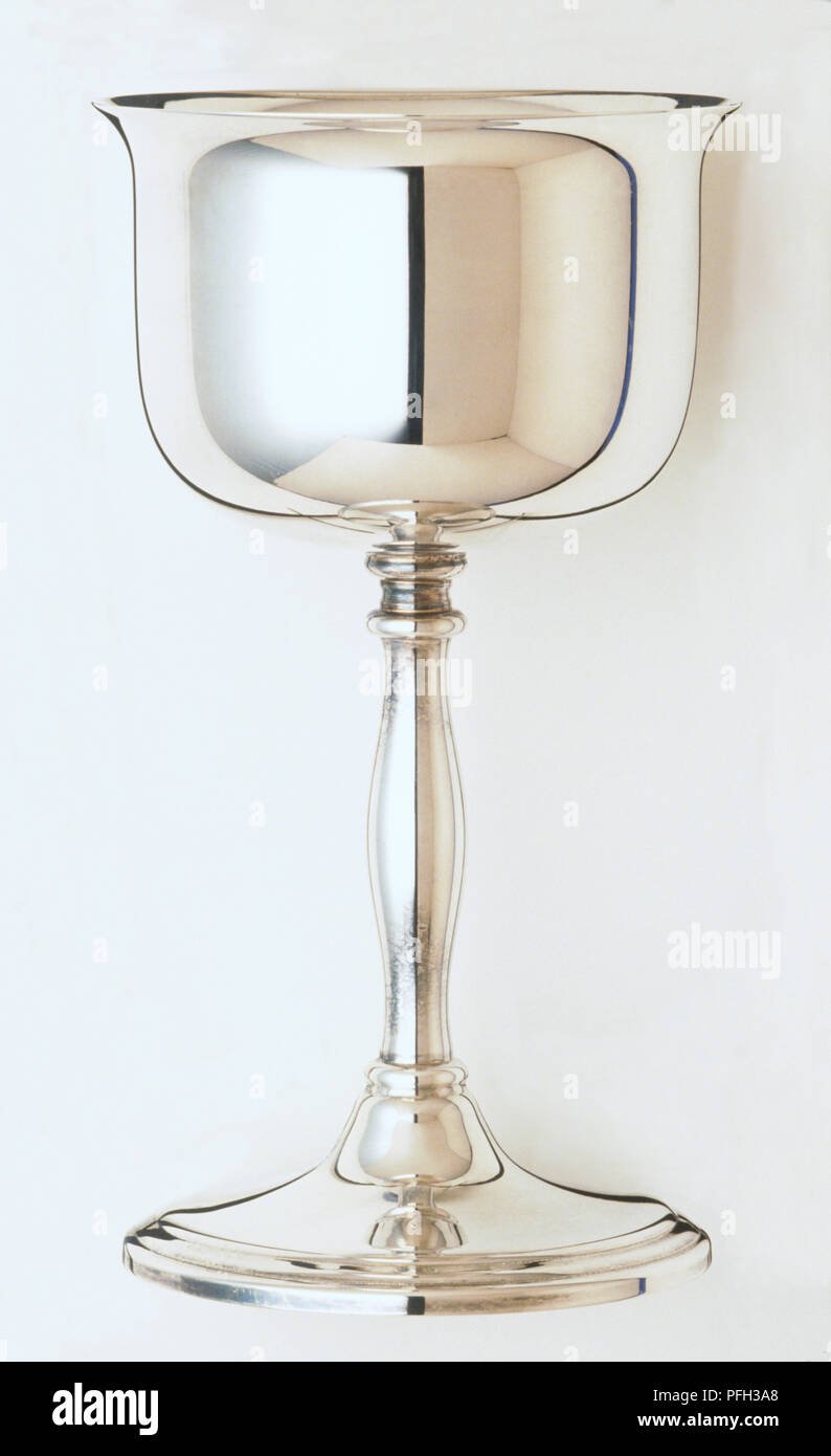 Shiny silver cup, side view Stock Photo - Alamy