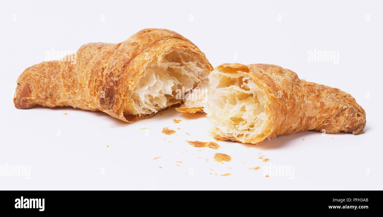 Halved croissant, side view Stock Photo - Alamy