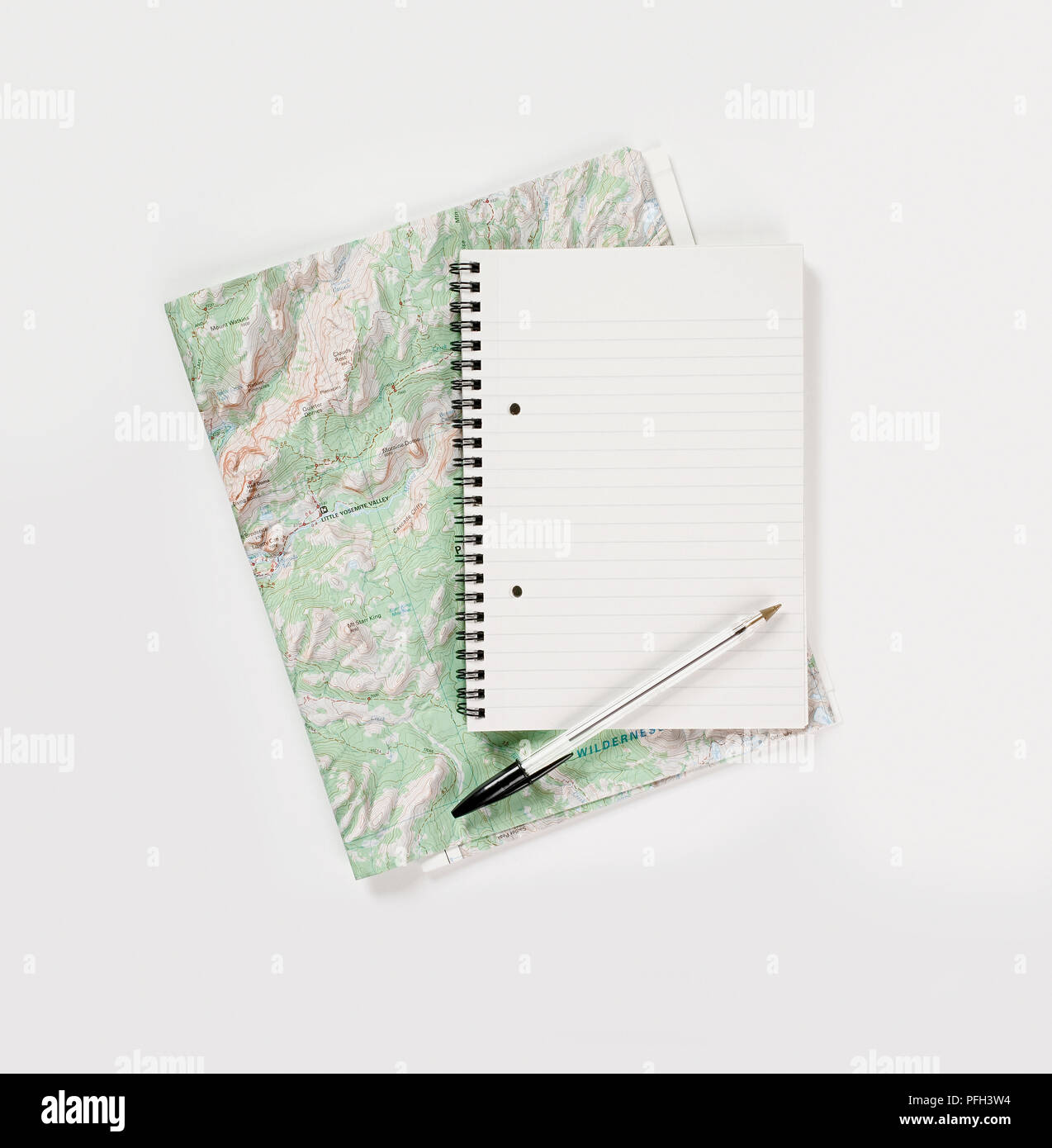 Close up notepad map hi-res stock photography and images - Alamy