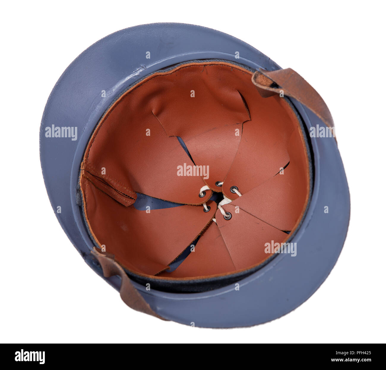 a french military helmet of the First World War on white background ...