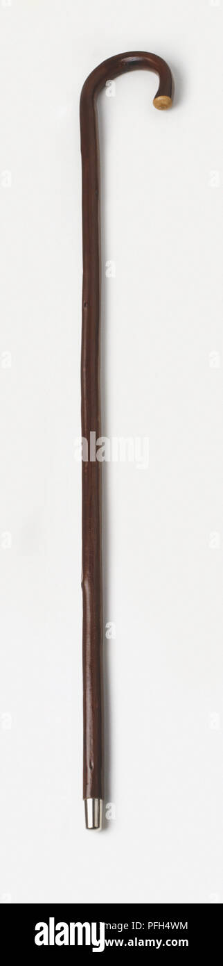 Wooden walking stick, side view Stock Photo - Alamy