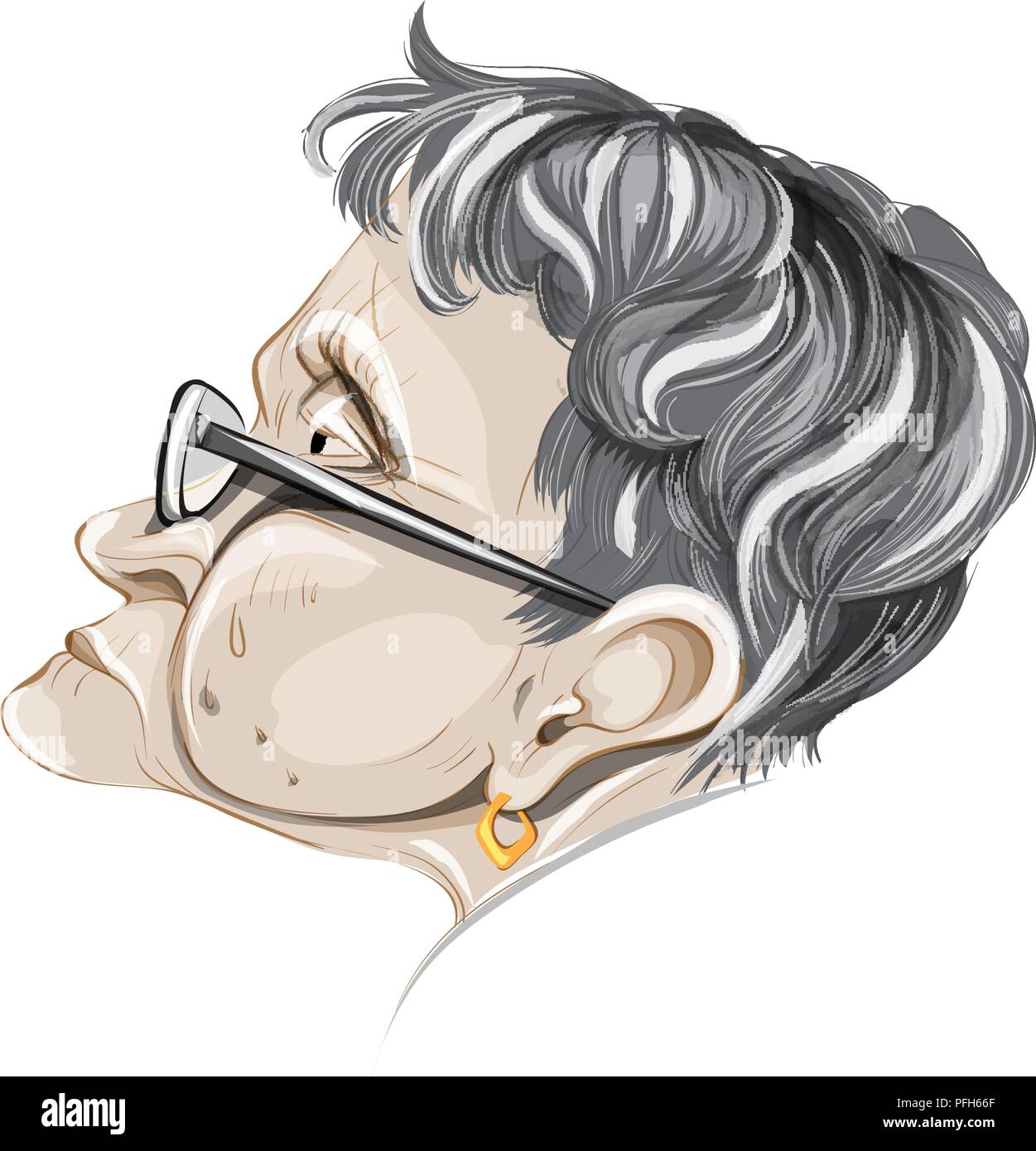 Old Lady Cartoon Drawing