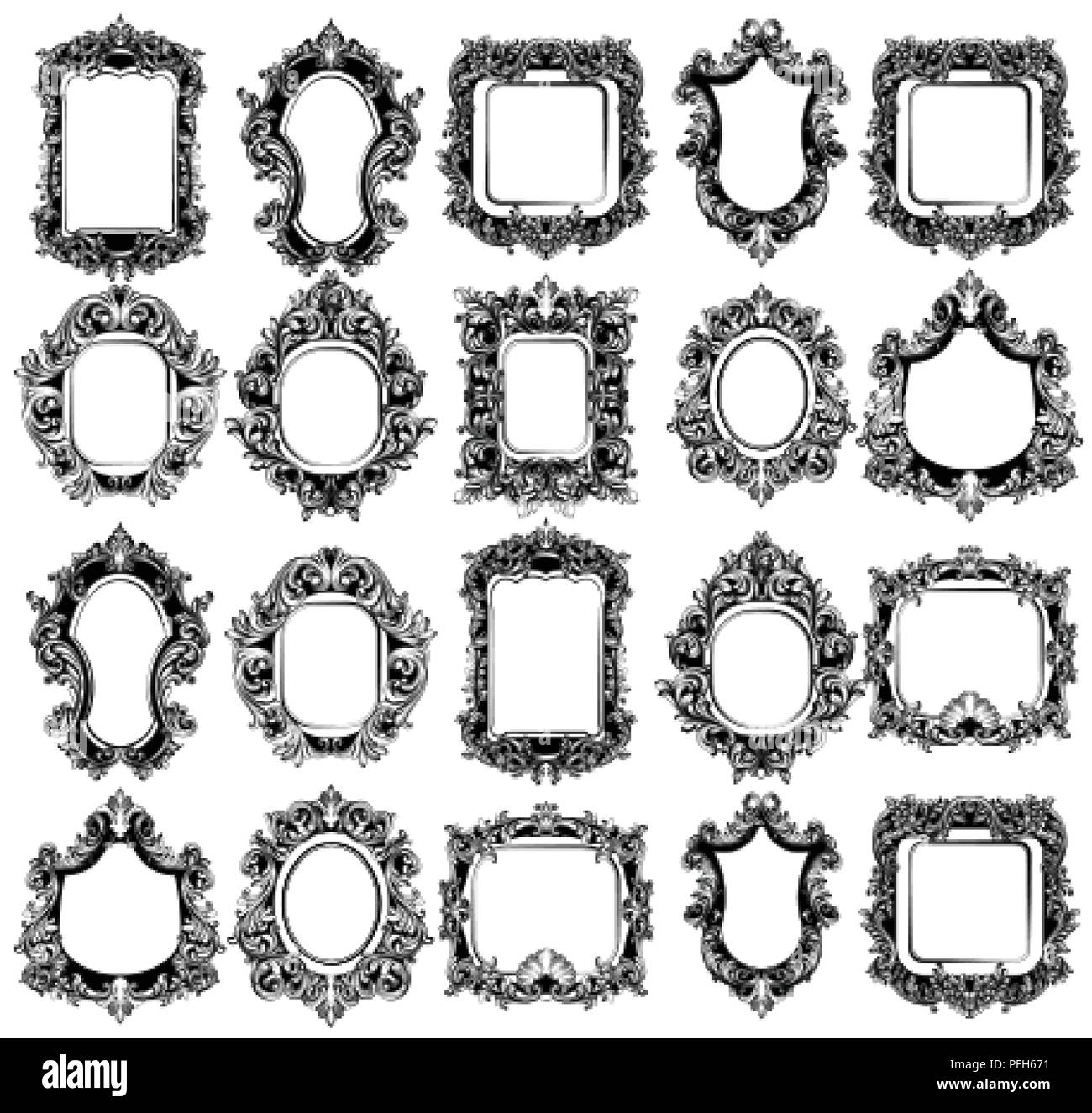 Old french picture frames Stock Vector Images - Alamy