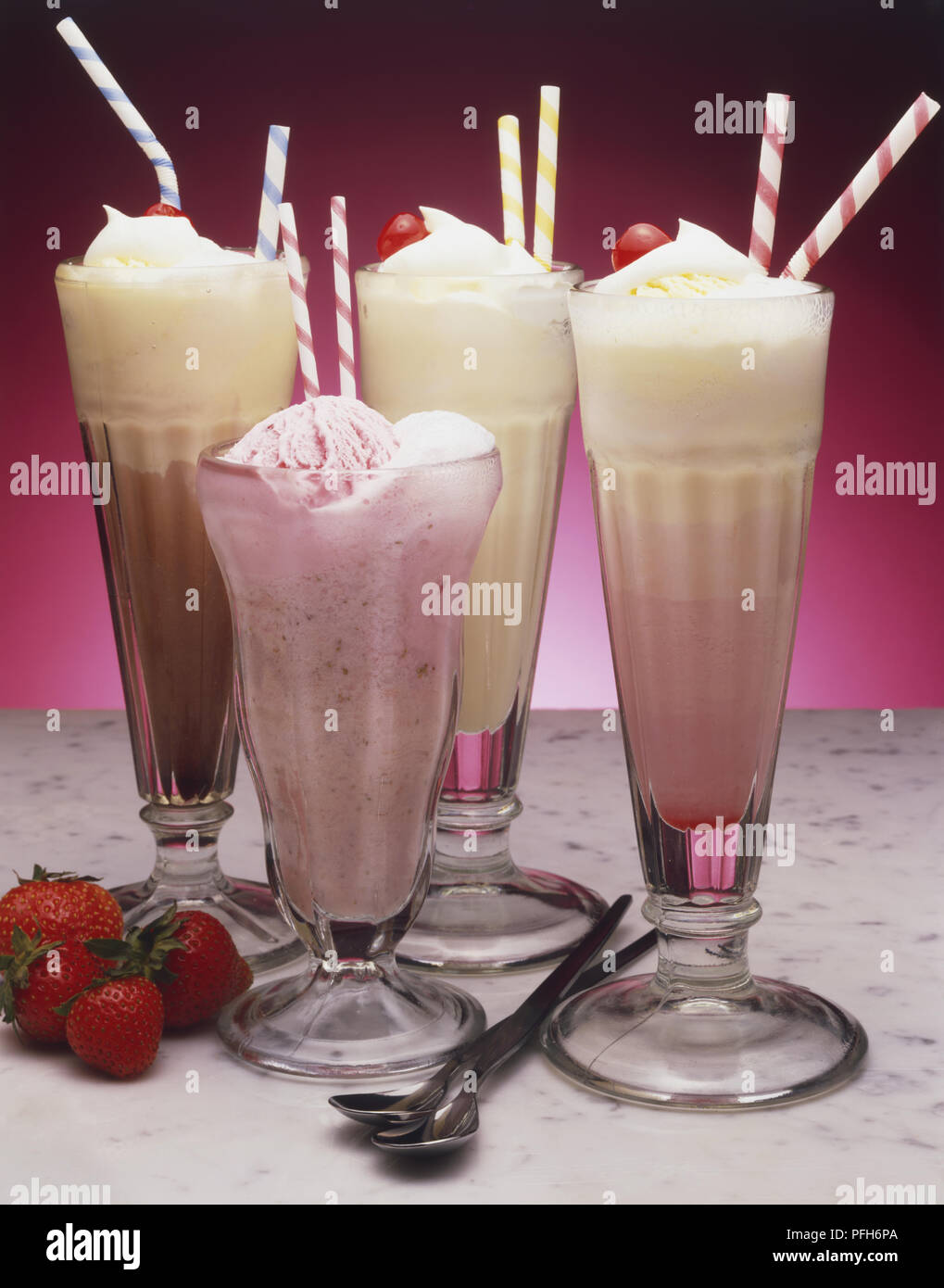Strawberry flavour milkshake hi-res stock photography and images - Alamy
