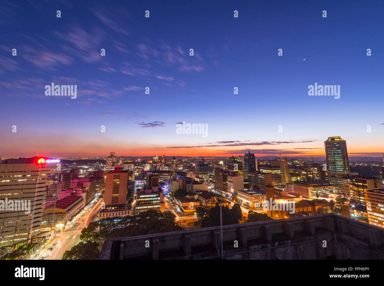 An evening view of Harare, Zimbabwe's capital city Stock Photo - Alamy
