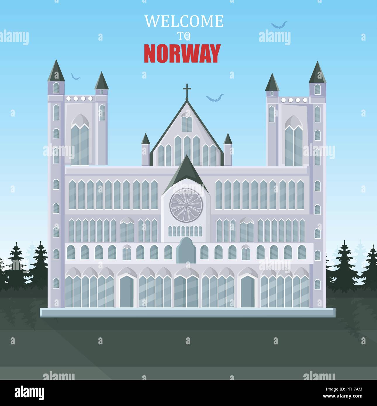 Norway landmarks card Stock Vector Image & Art - Alamy