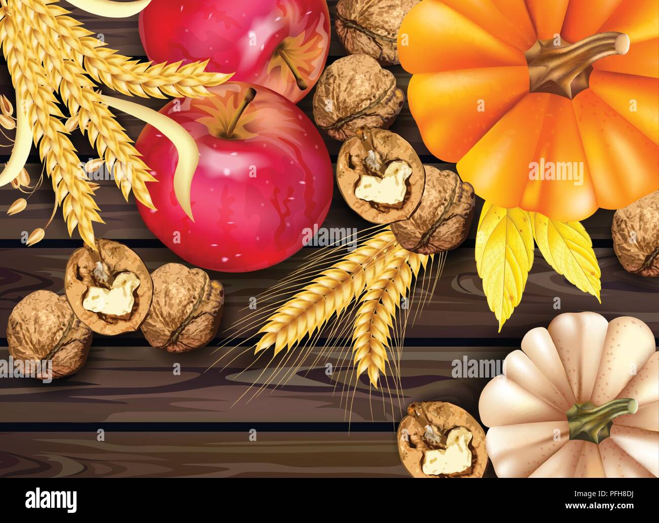 Autumn fruits and vegetables collection Stock Vector Image & Art - Alamy