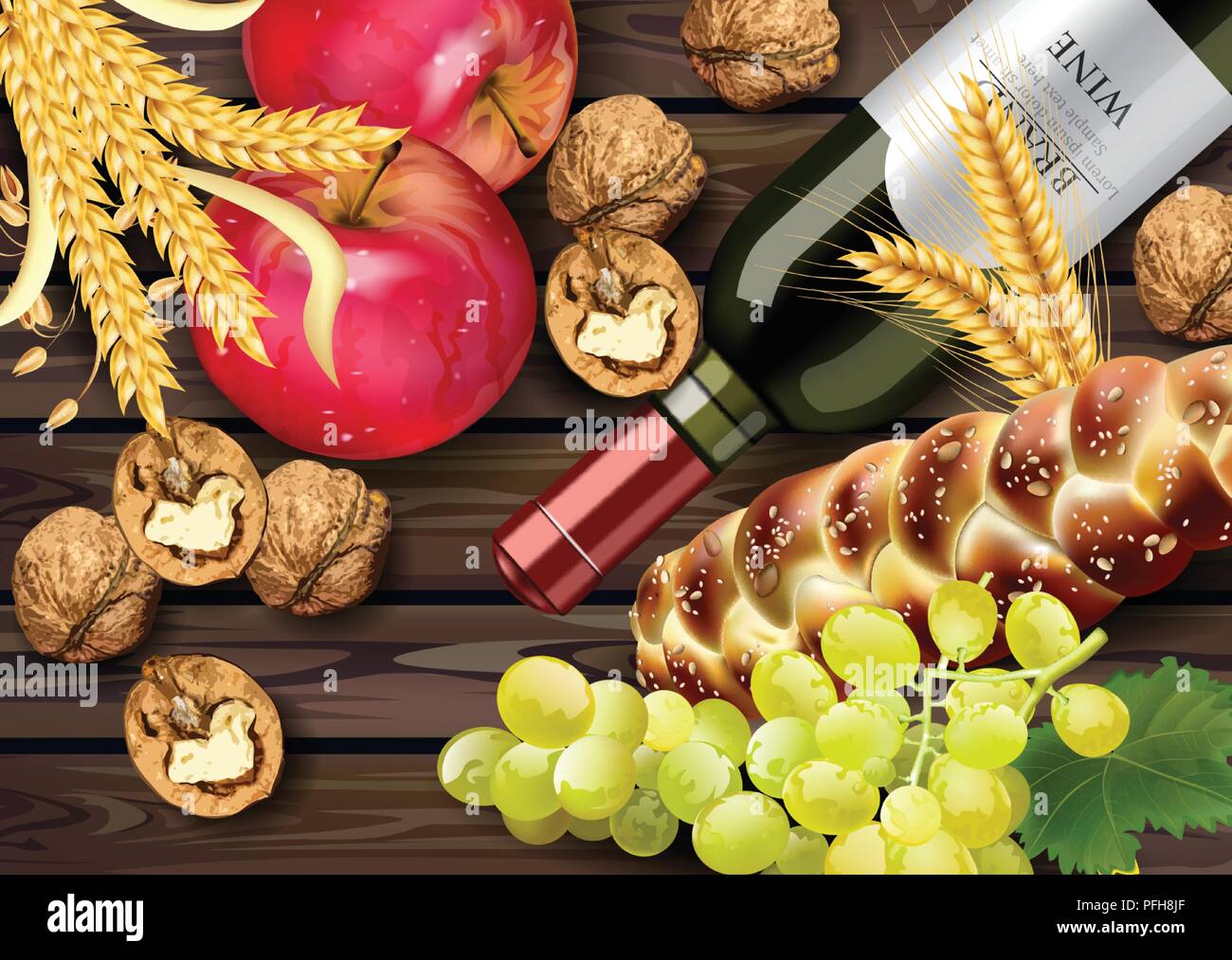 Autumn fruits and vegetables collection Stock Vector Image & Art - Alamy