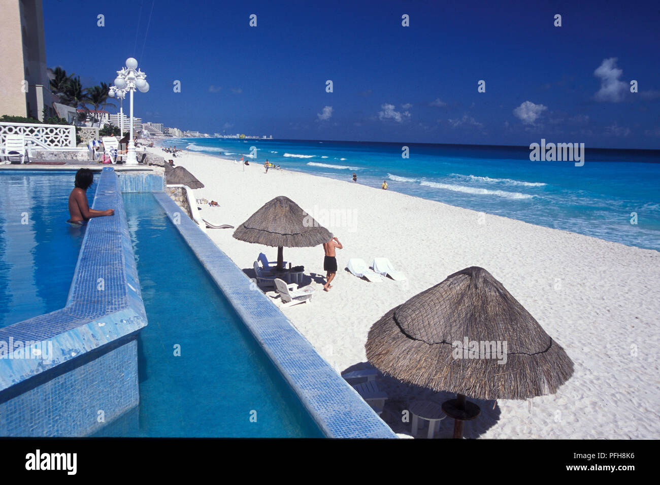 a Beach near Cancun on Yucatan in the Province Quintana Roo in Mexico ...