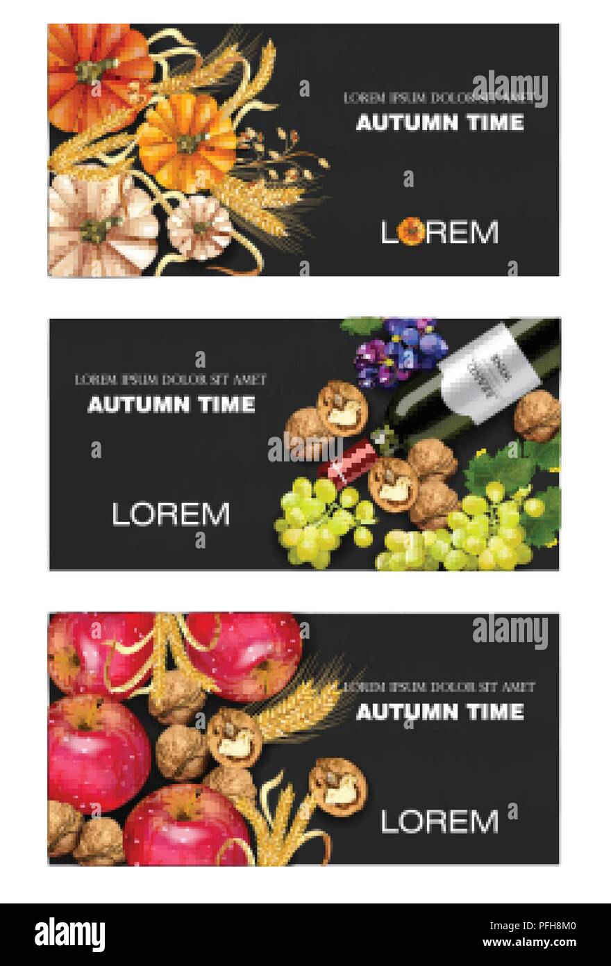 Autumn fruits and vegetables collection Stock Vector Image & Art - Alamy