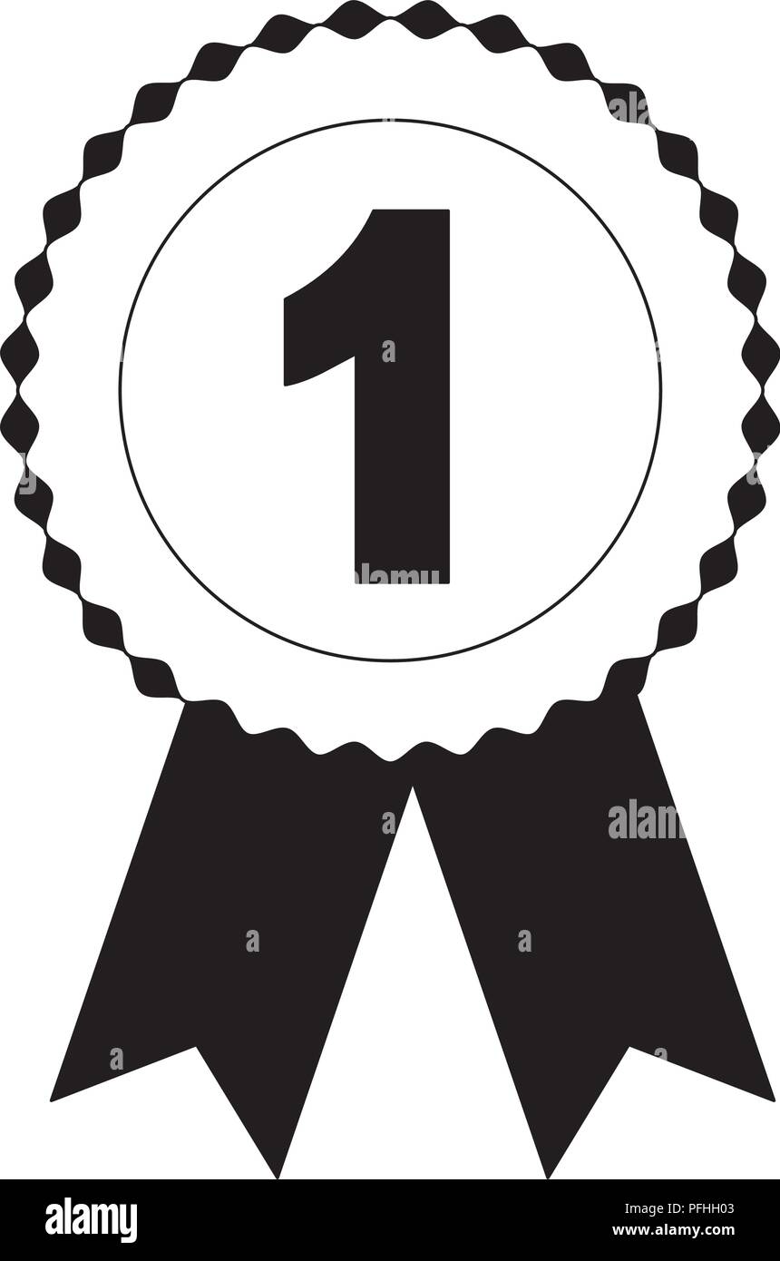 rosette medal award number one competition vector illustration Stock ...