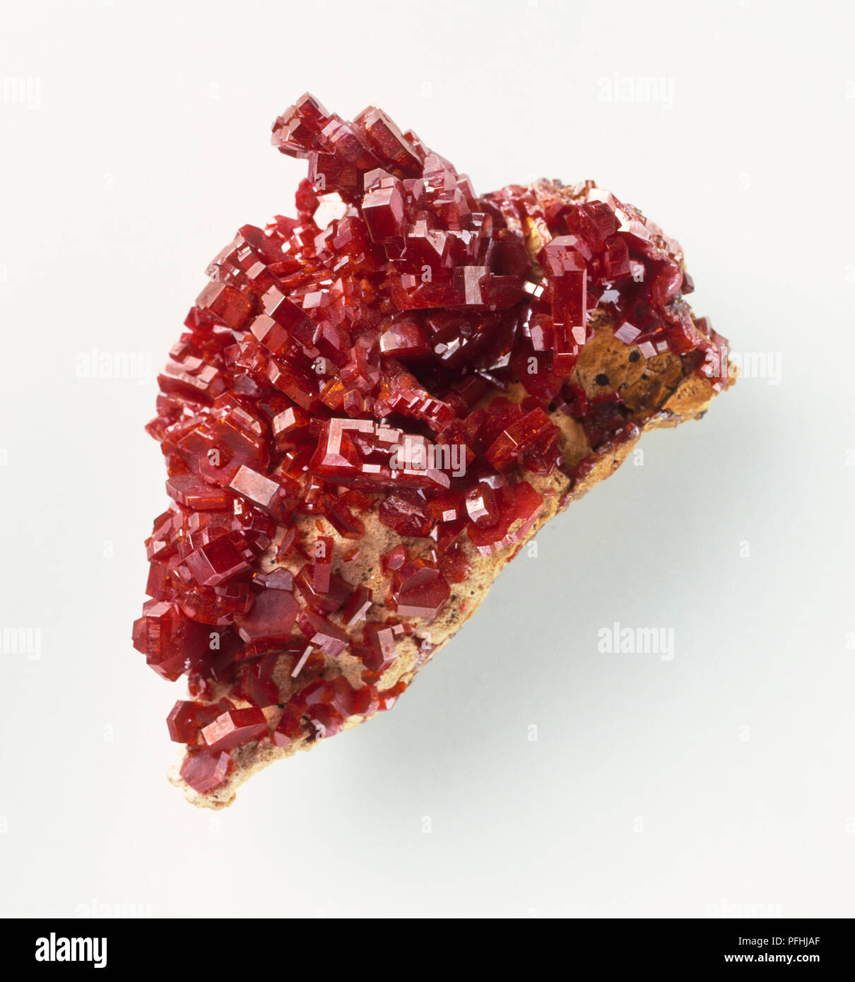 Vanadinite crystals in rock groundmass, close-up Stock Photo - Alamy