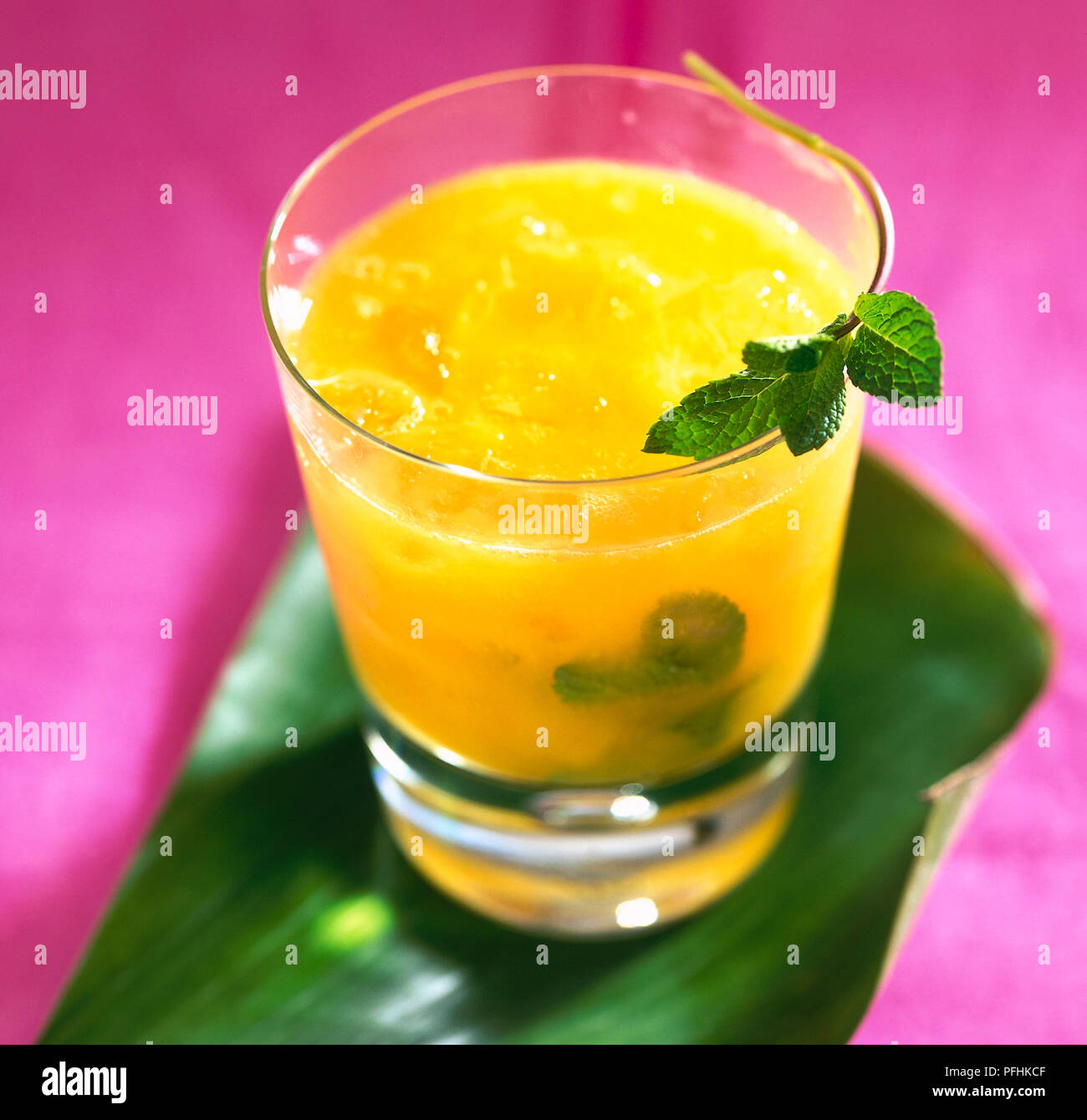 Mango crush drink in a glass Stock Photo - Alamy
