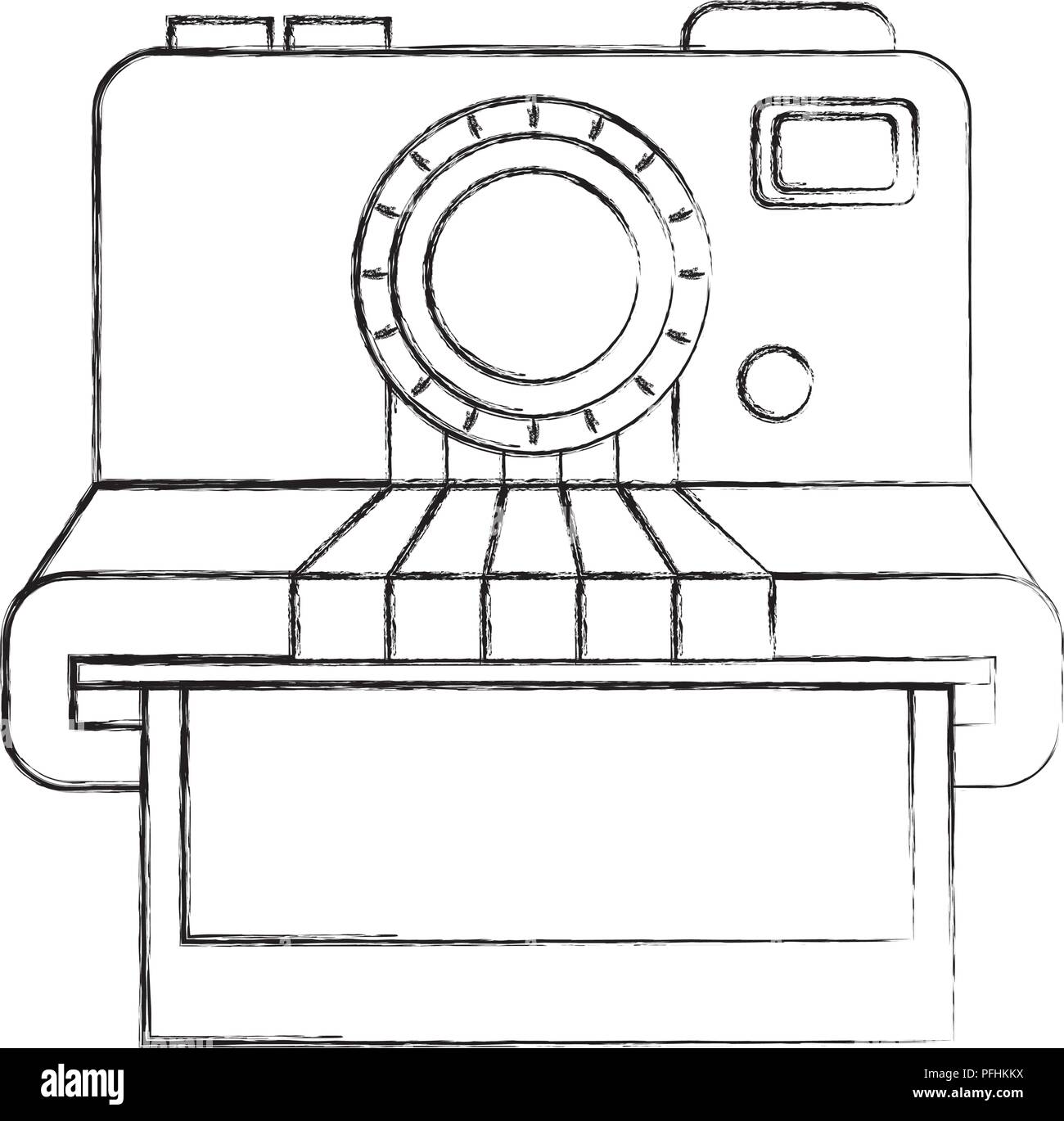 vintage hipster instant photo card vector illustration hand drawing ...