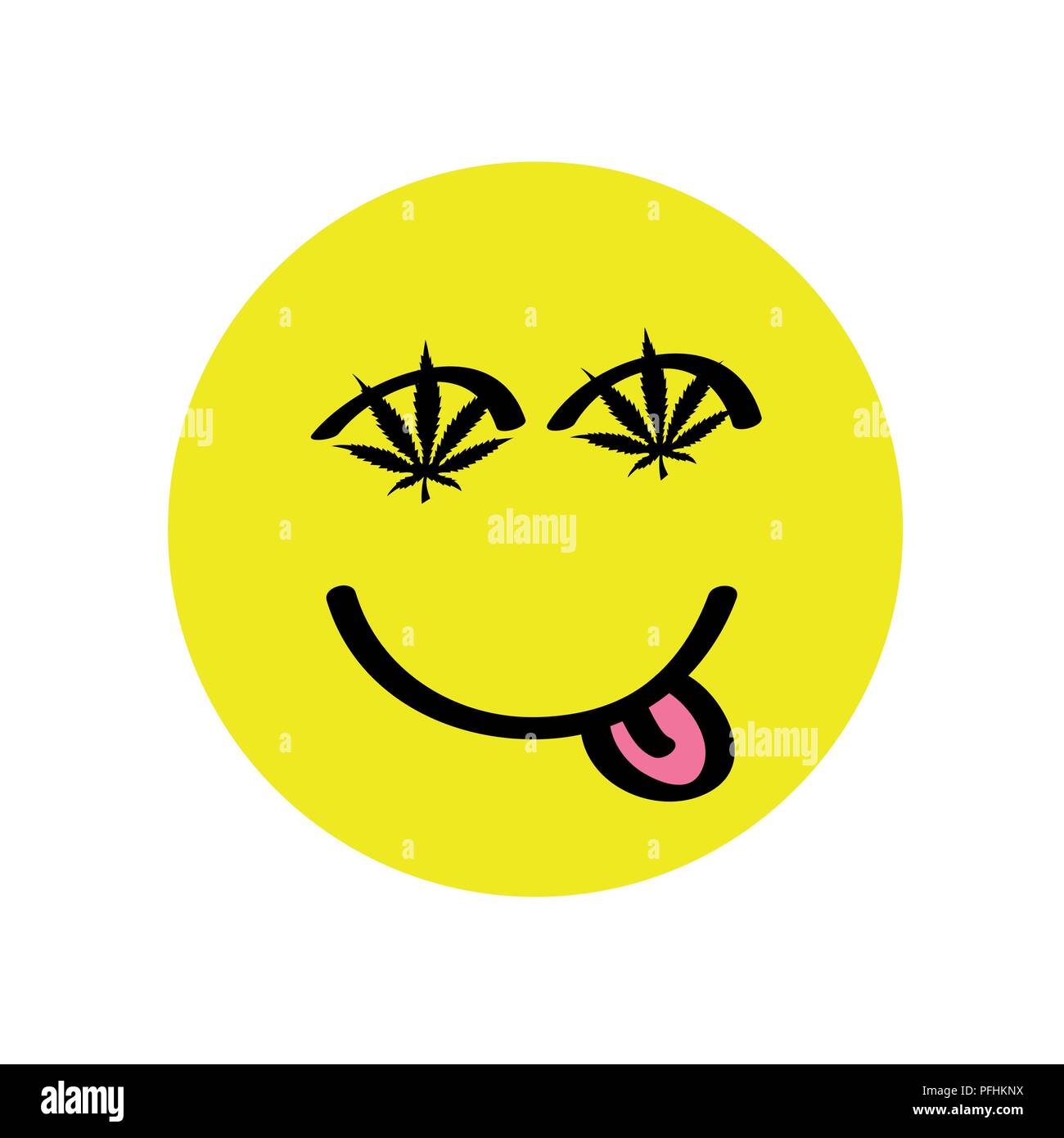 cannabis eyes yellow face vector illustration EPS10 Stock Vector Image ...