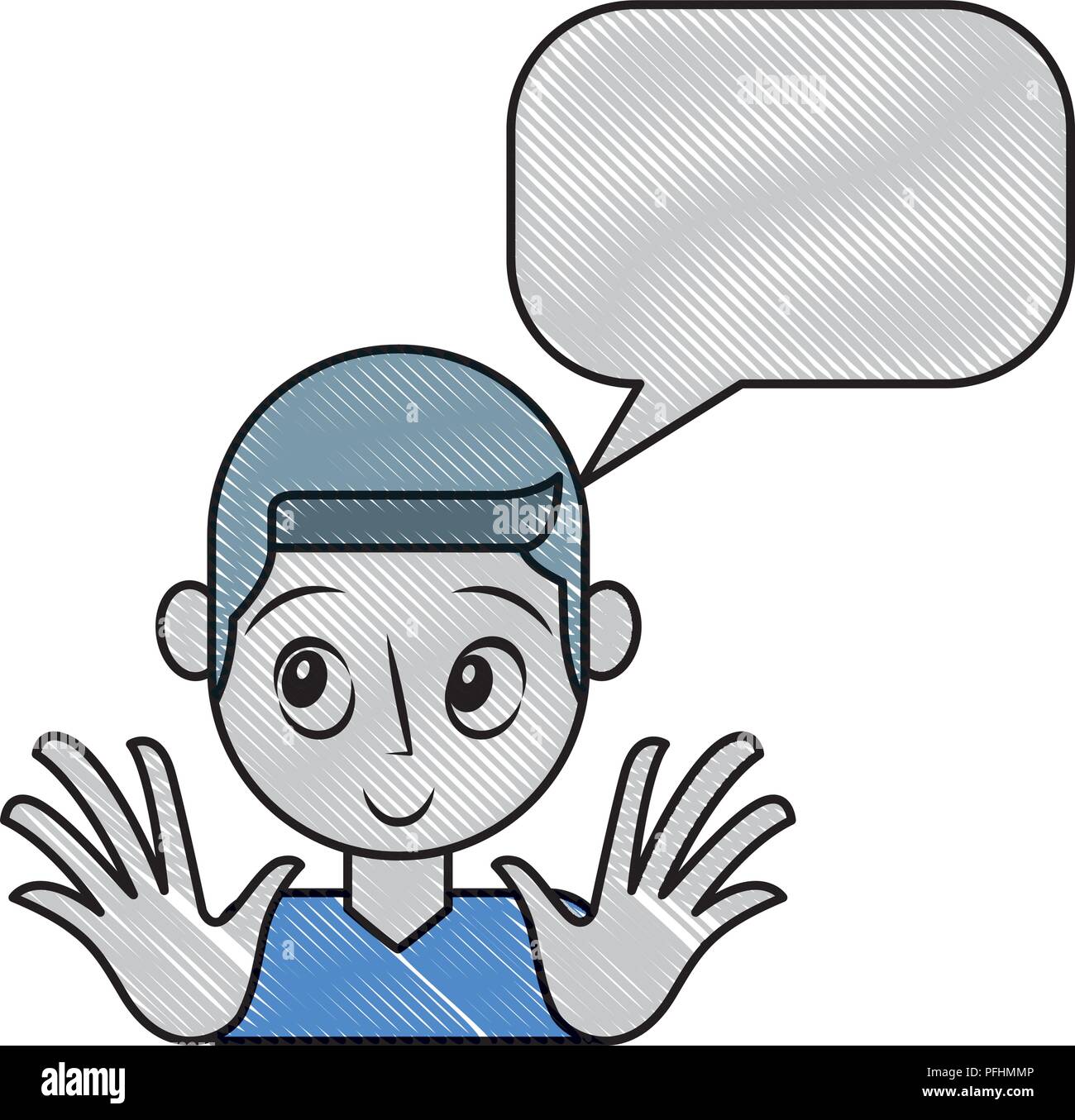 boy happy portrait character speech bubble vector illustration Stock ...