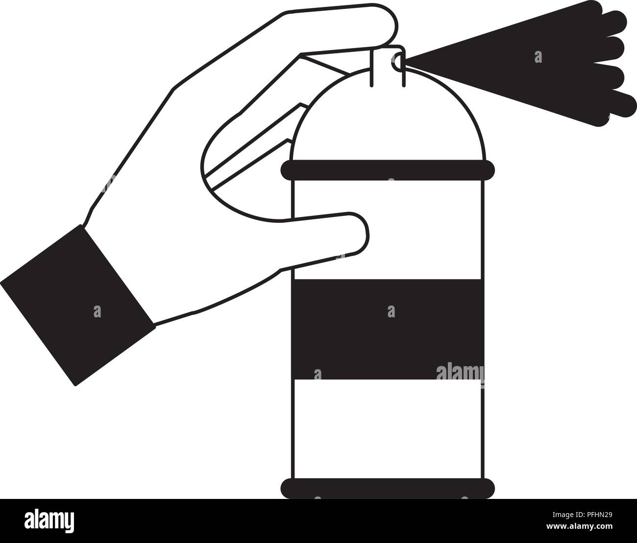 spray canister in the hand creative vector illustration Stock Vector ...