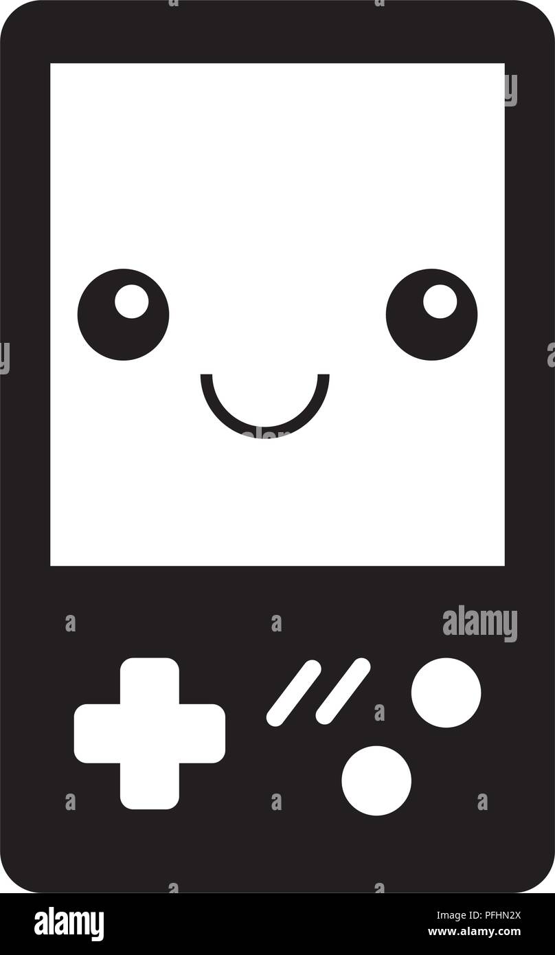 kawaii video game console cartoon vector illustration Stock Vector ...