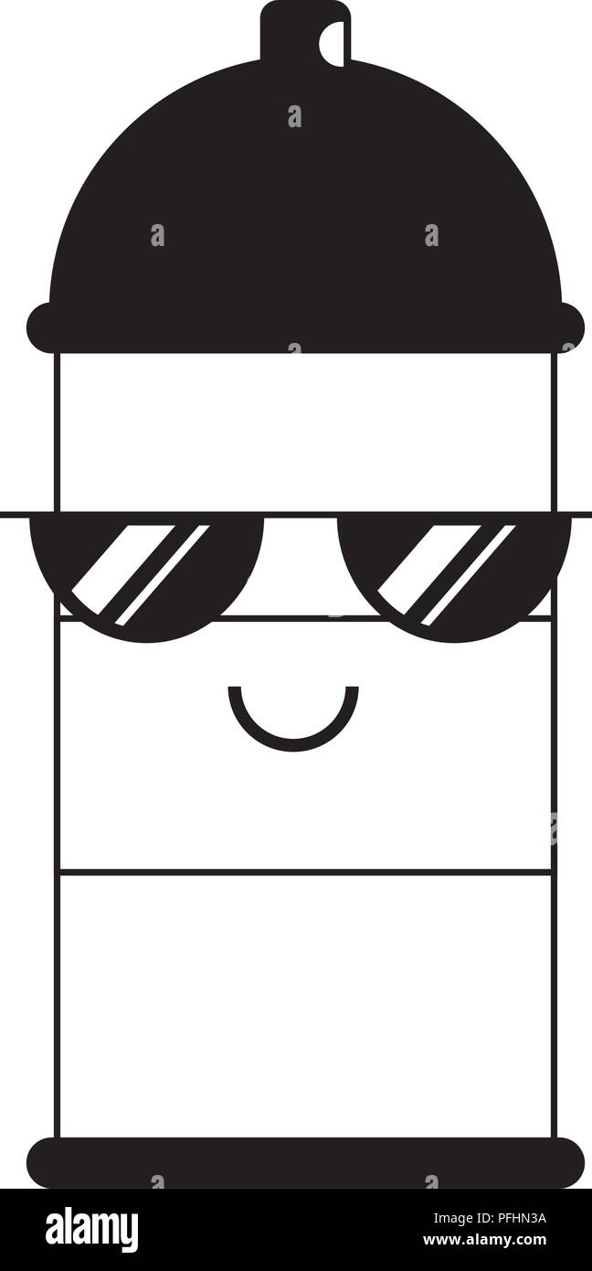 kawaii spray canister with sunglasses character vector illustration ...