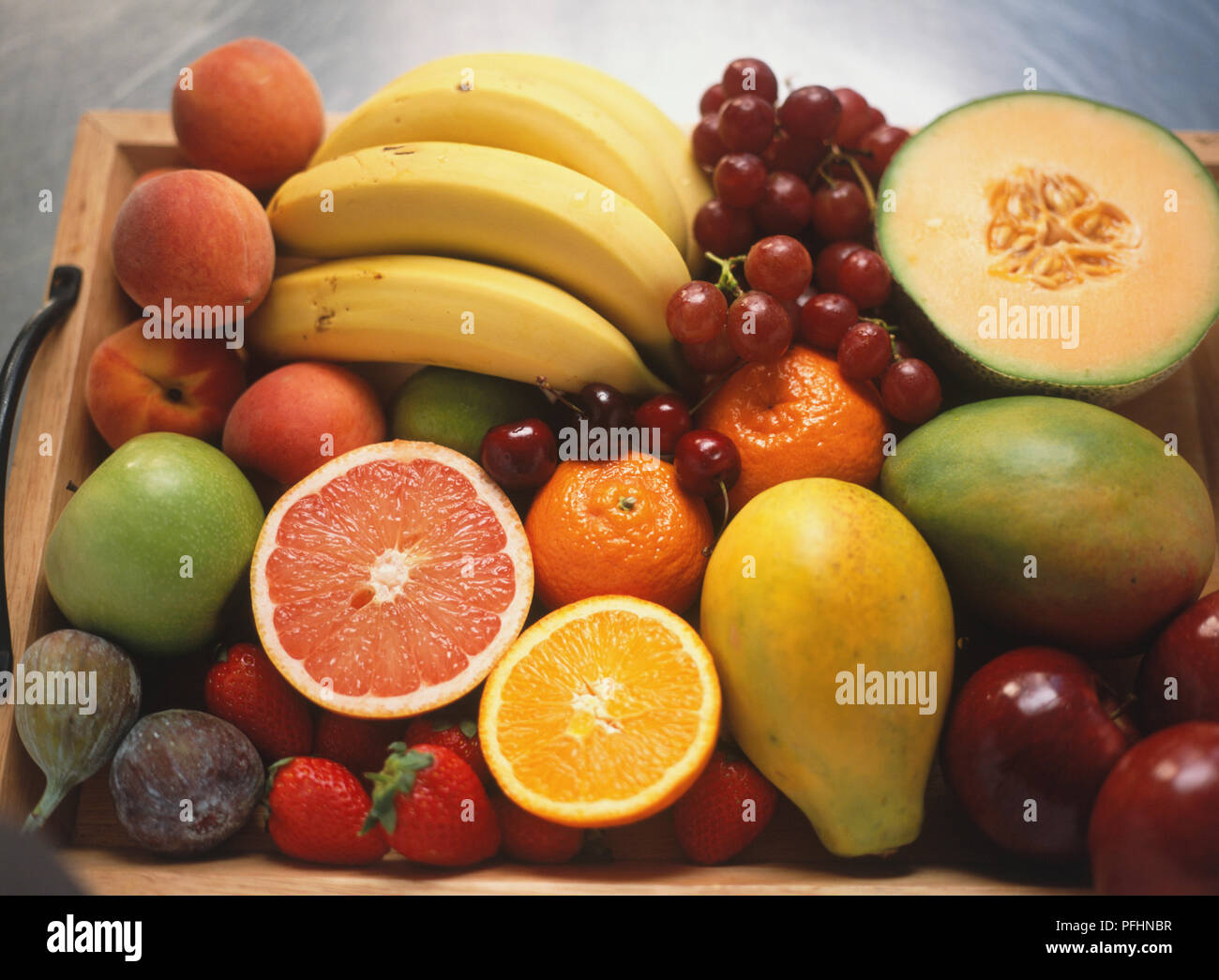 Large piled selection of fruit Stock Photo - Alamy