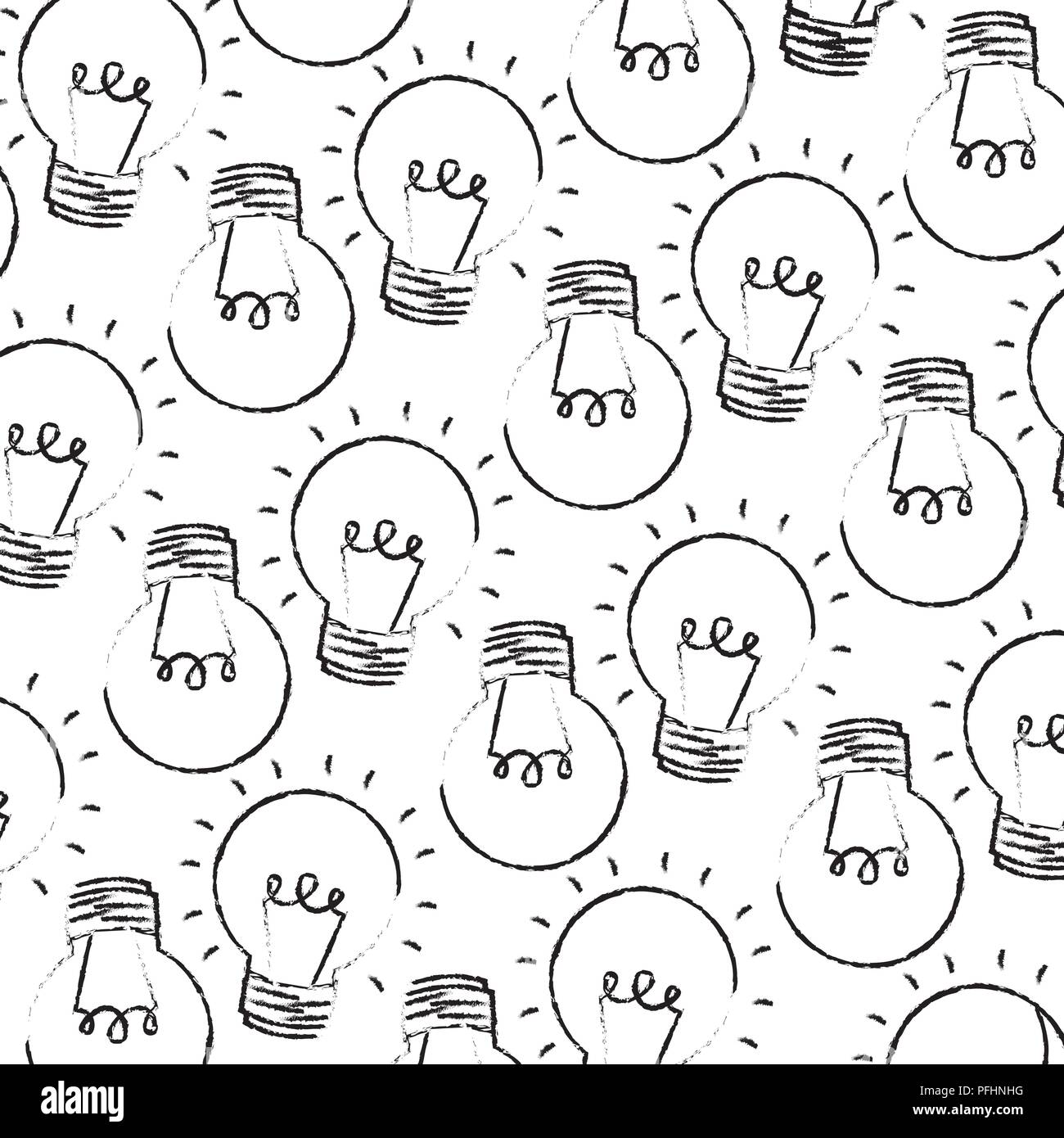 light bulbs energy electricity pattern vector illustration hand drawing ...