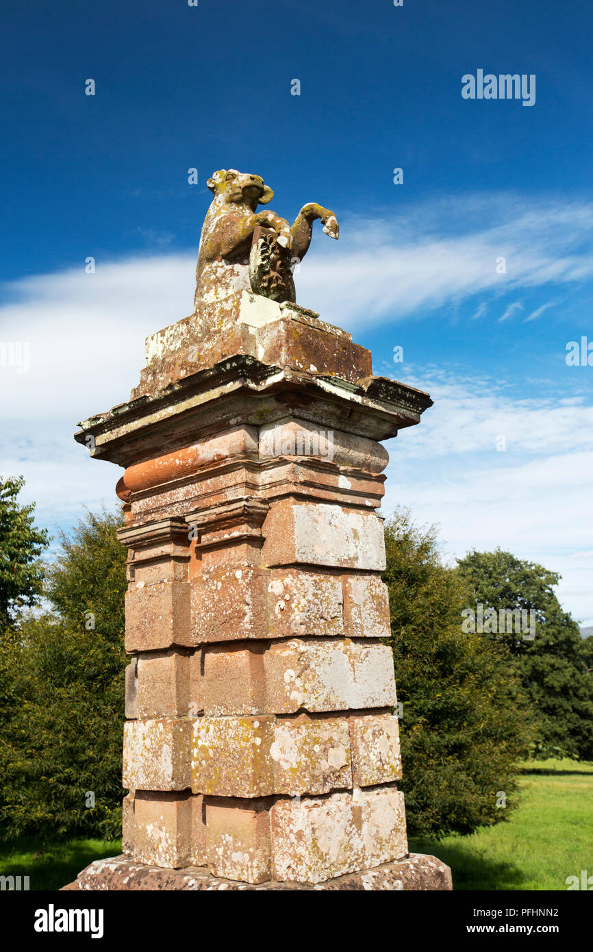 The entrance to Nunwick Hall, Great Salkeld, Cumbria, UK Stock Photo ...
