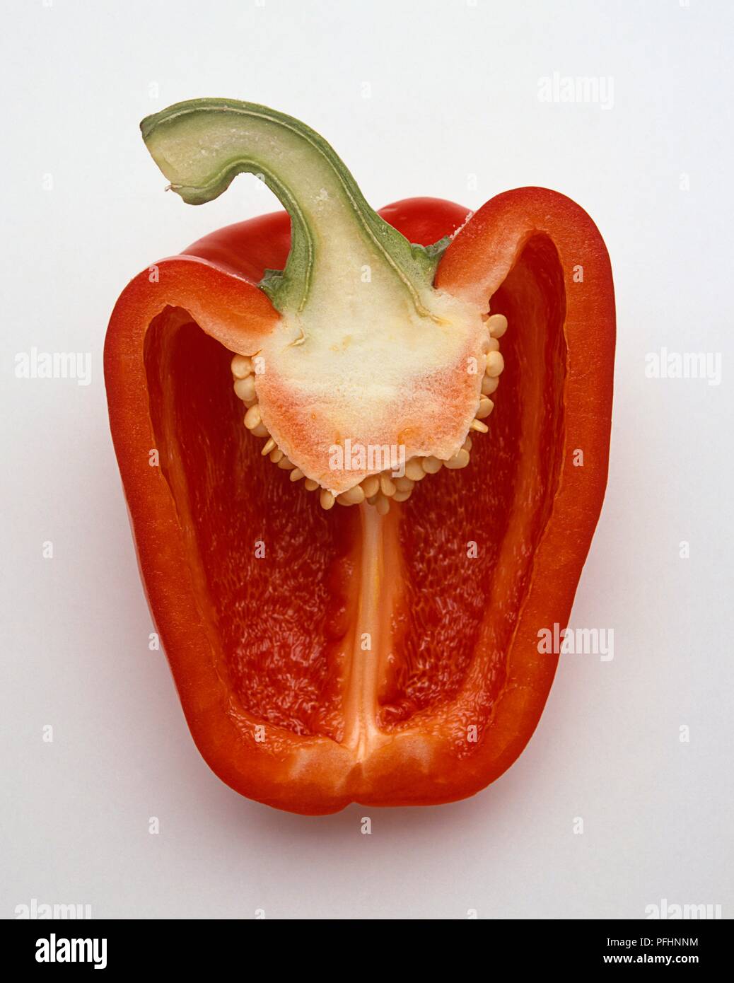 Red bell pepper half Stock Photo - Alamy