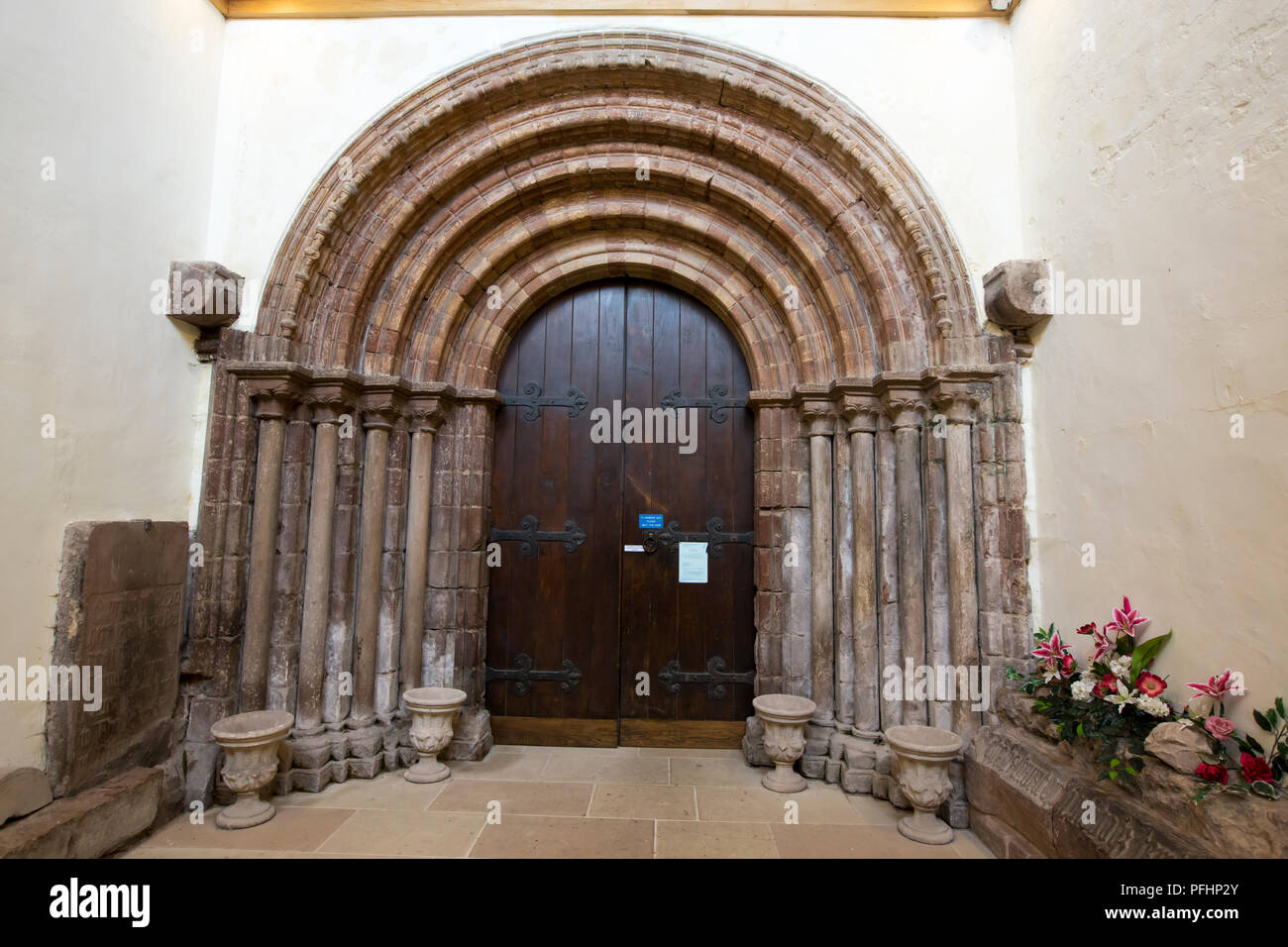 The entrance to Holme Cultram Abbey in Abbeytown, NW Cumbria, UK Stock ...