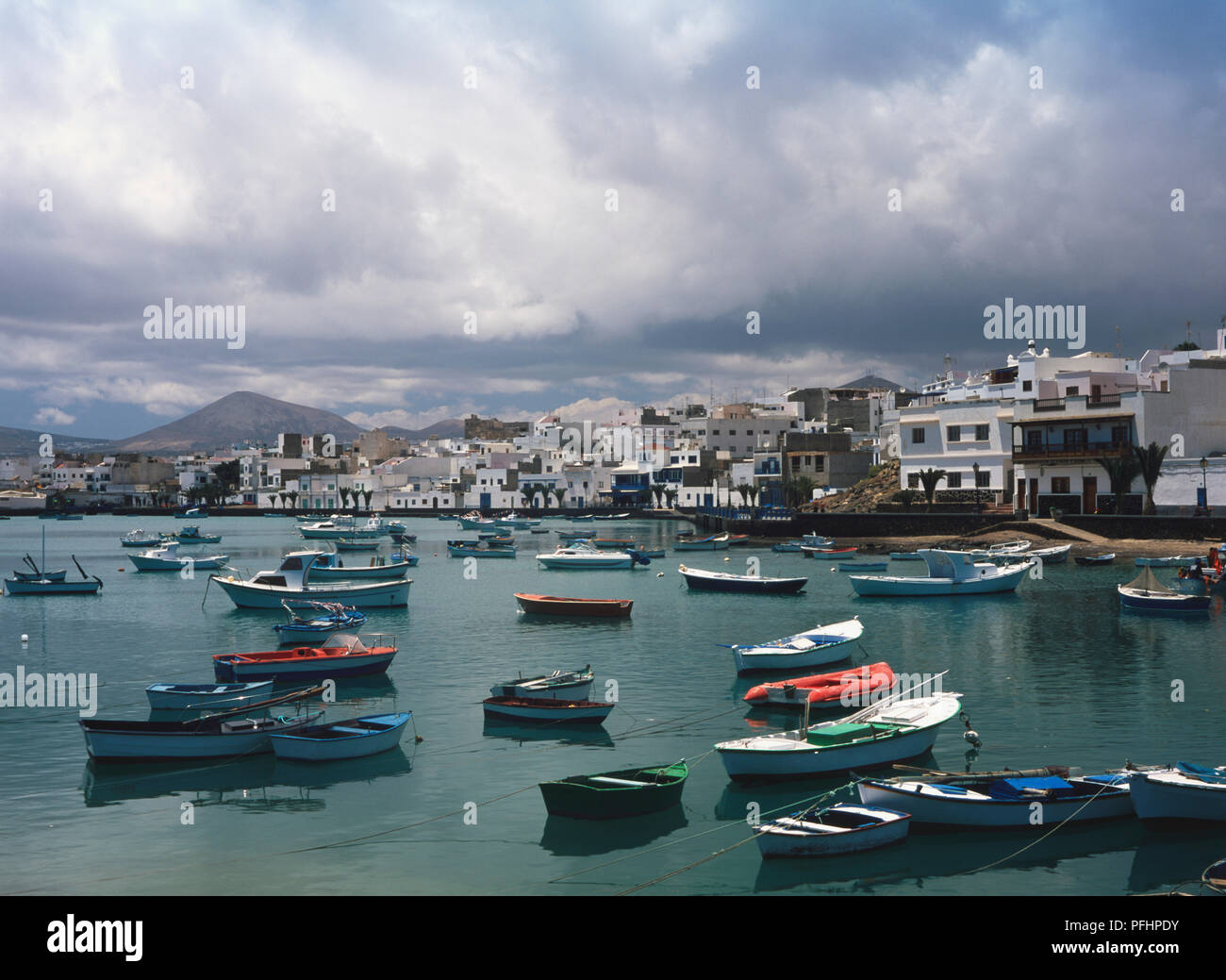 Spain, Canary Islands, Lanzarote, Arrecife, Charo de San Gin?s, white ...