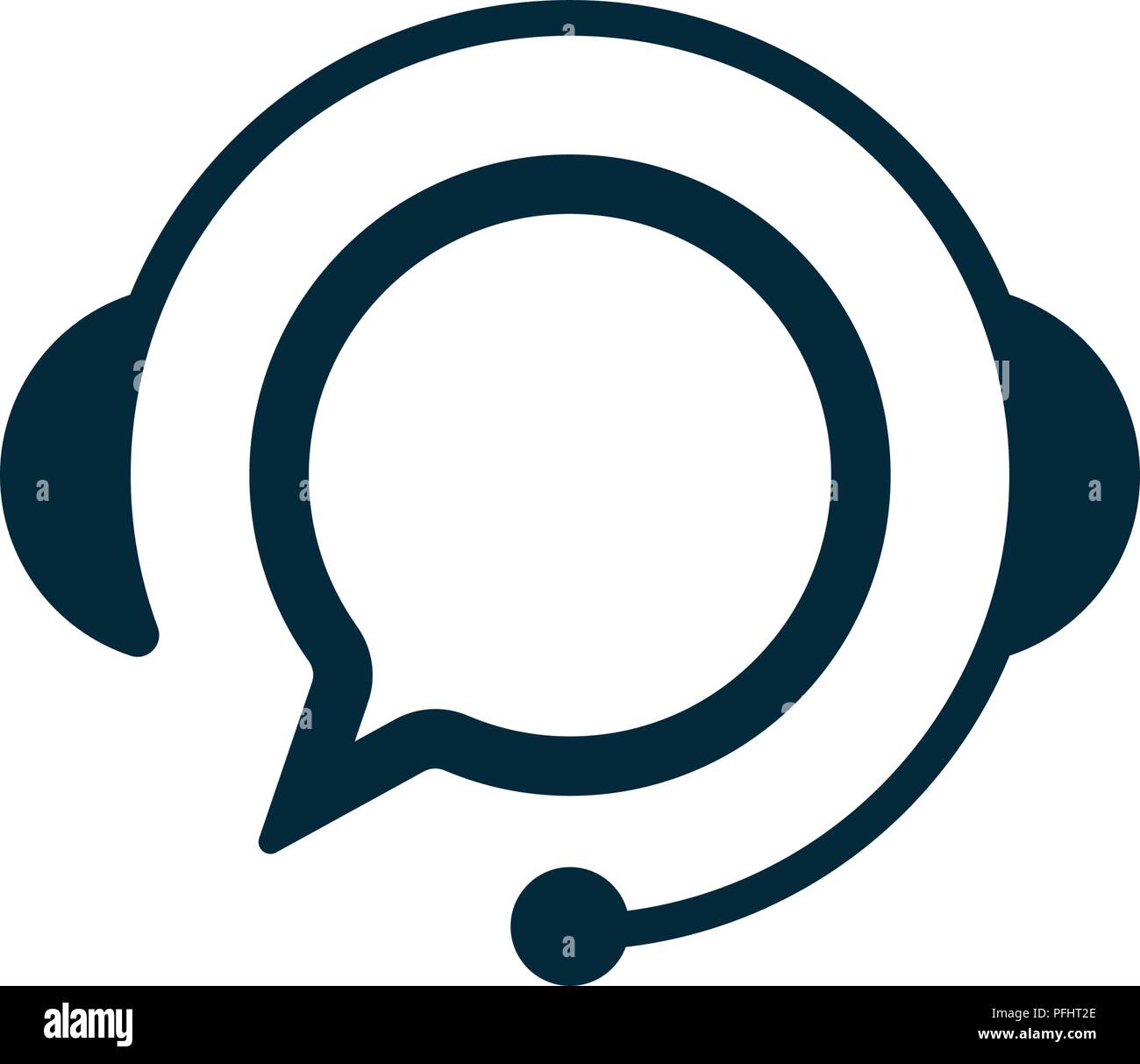 Support with speech bubble on white background. Flat vector support ...