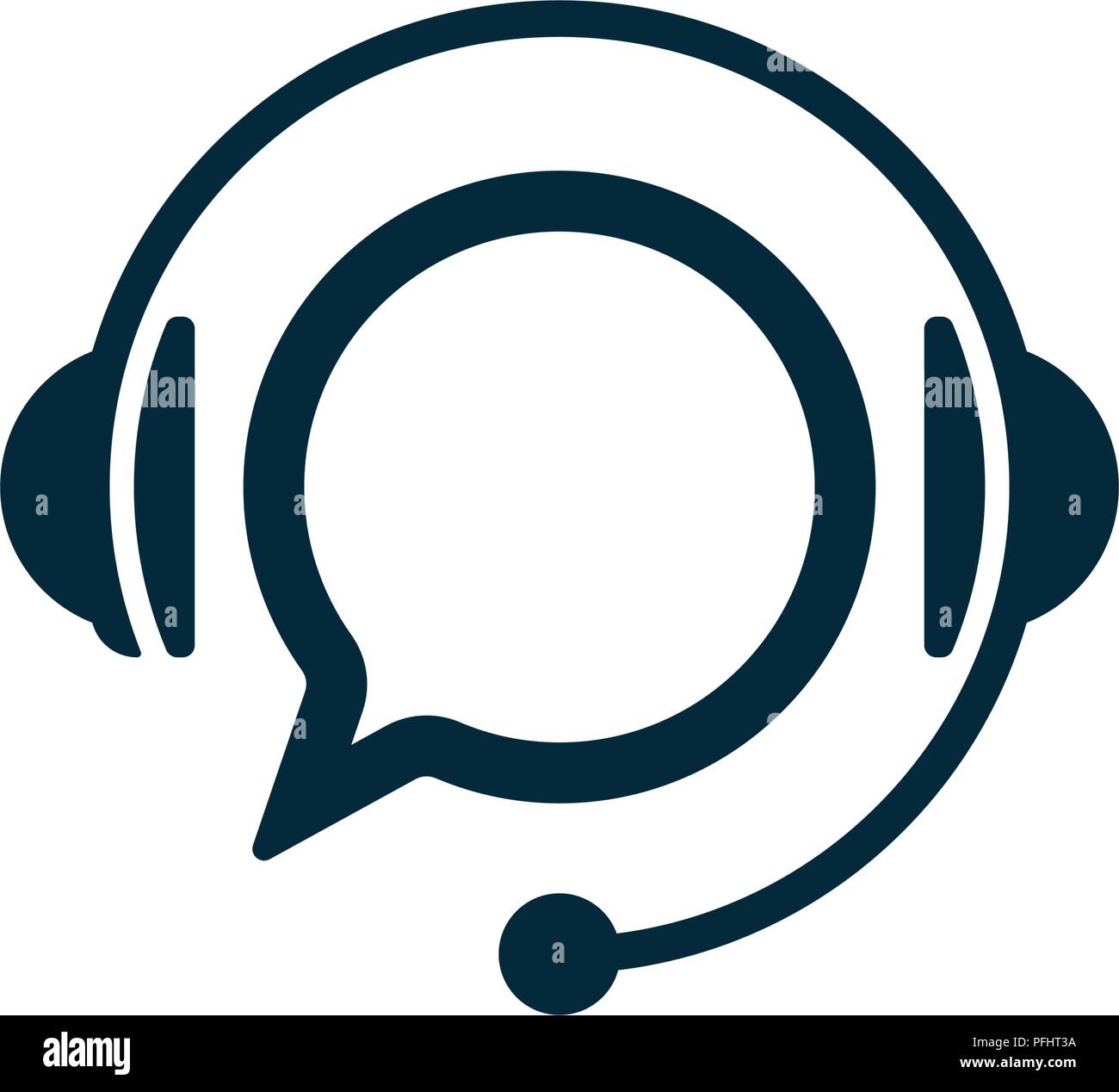Support with speech bubble on white background. Flat vector support ...