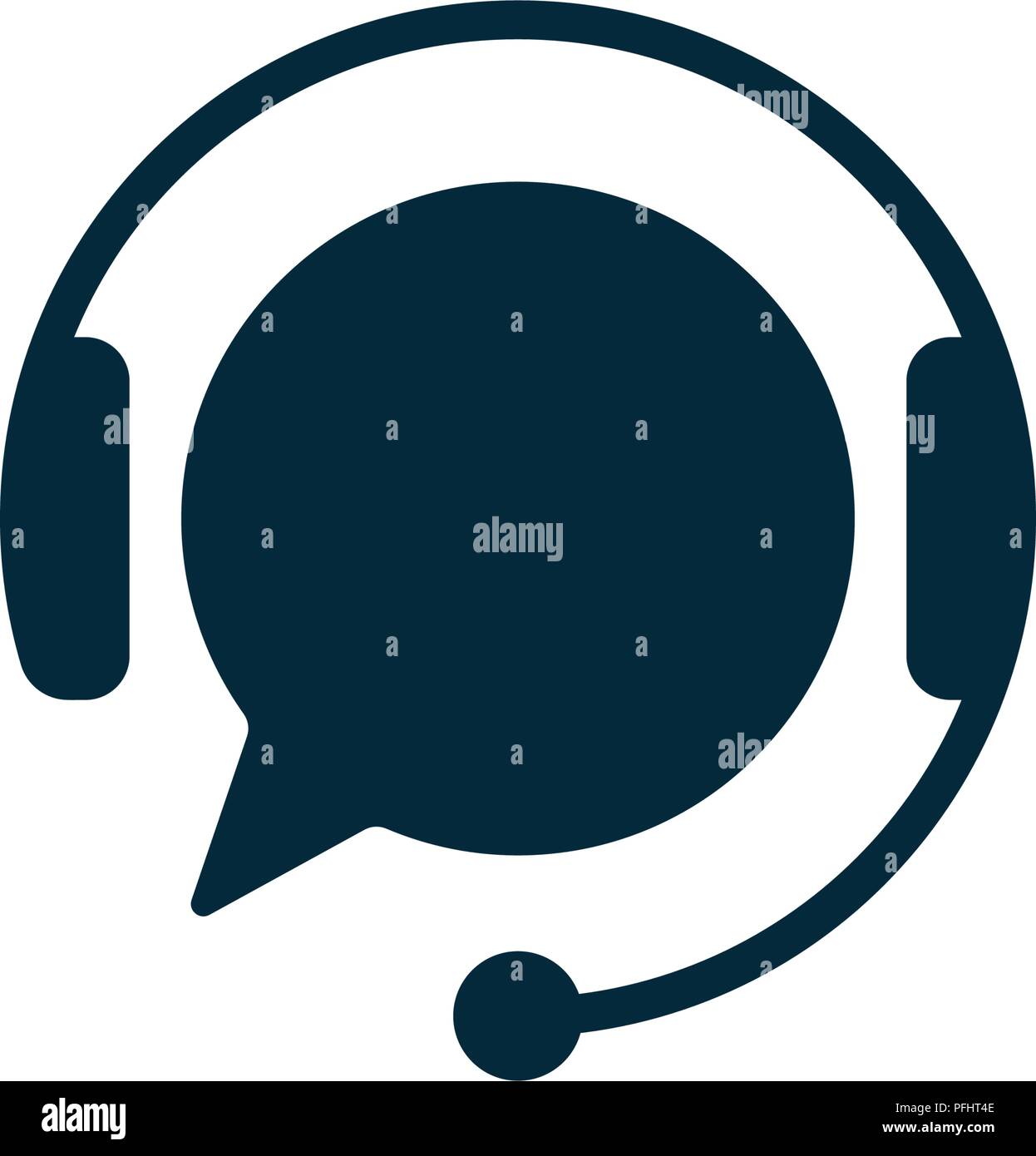 Support with speech bubble on white background. Flat vector support ...