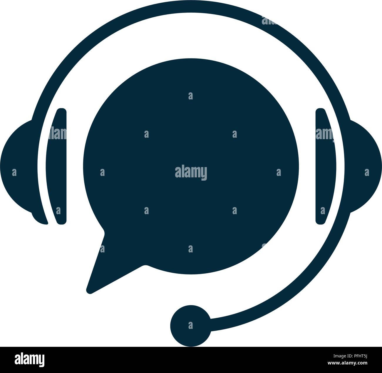 Support with speech bubble on white background. Flat vector support ...