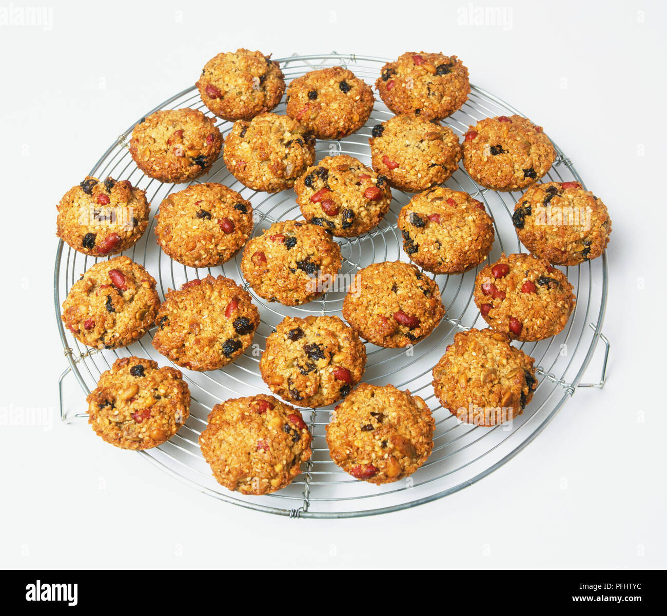 Crunchy biscuits on a cooling rack Stock Photo - Alamy