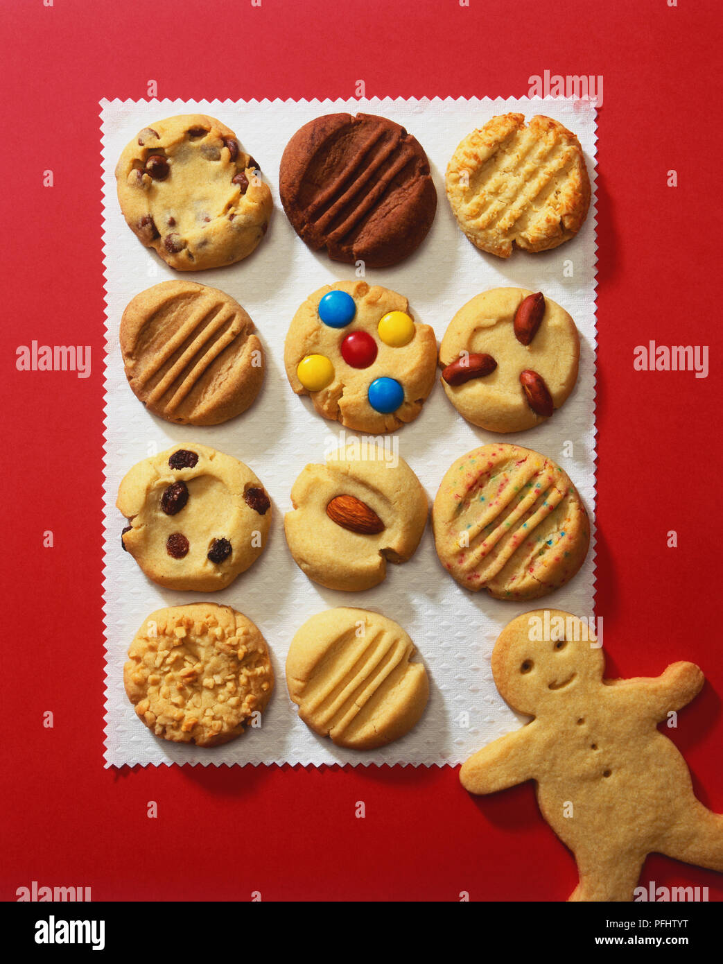 Assorted decorated biscuits and a gingerbread man Stock Photo - Alamy