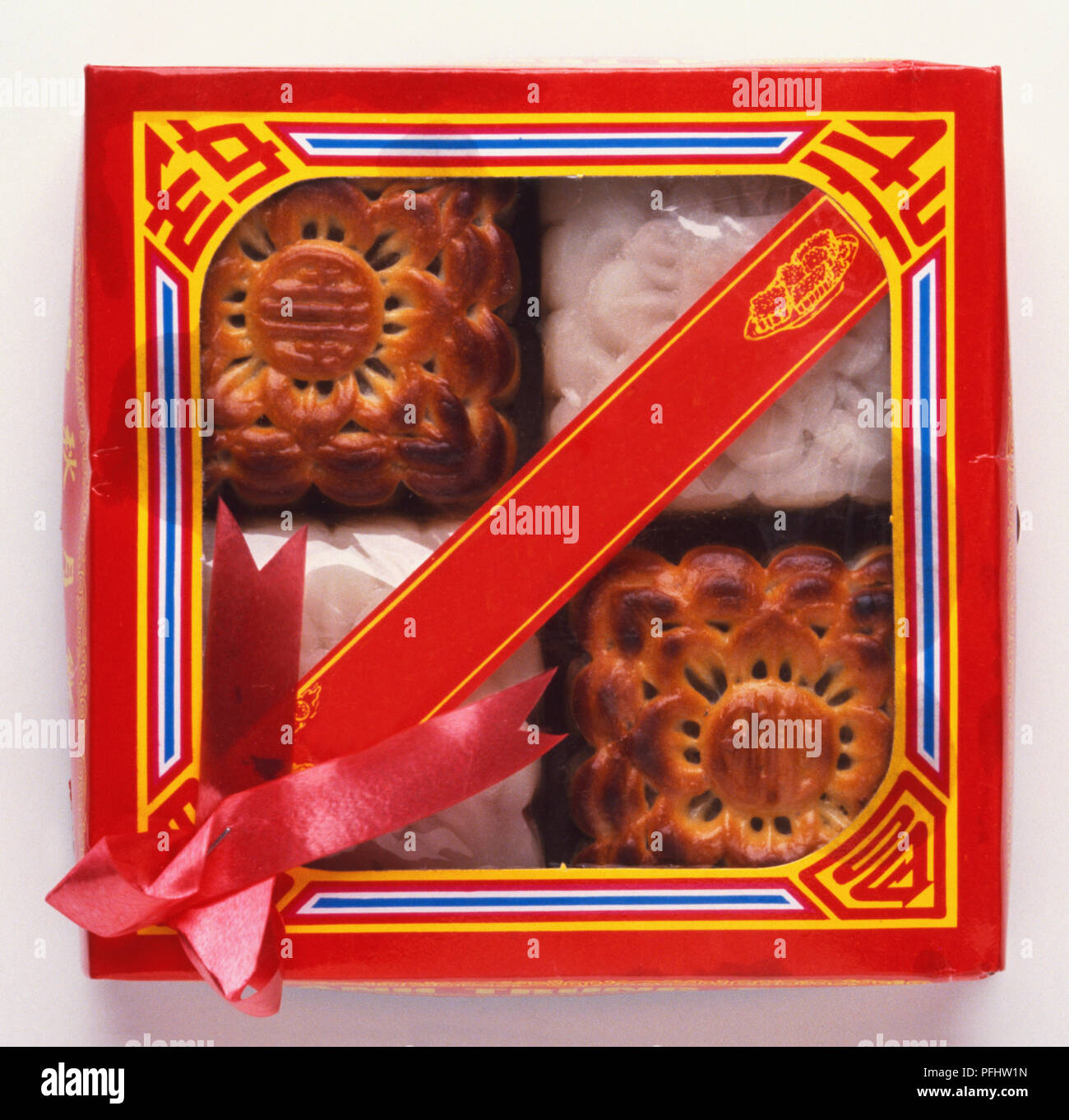Box of moon cakes, front view Stock Photo - Alamy