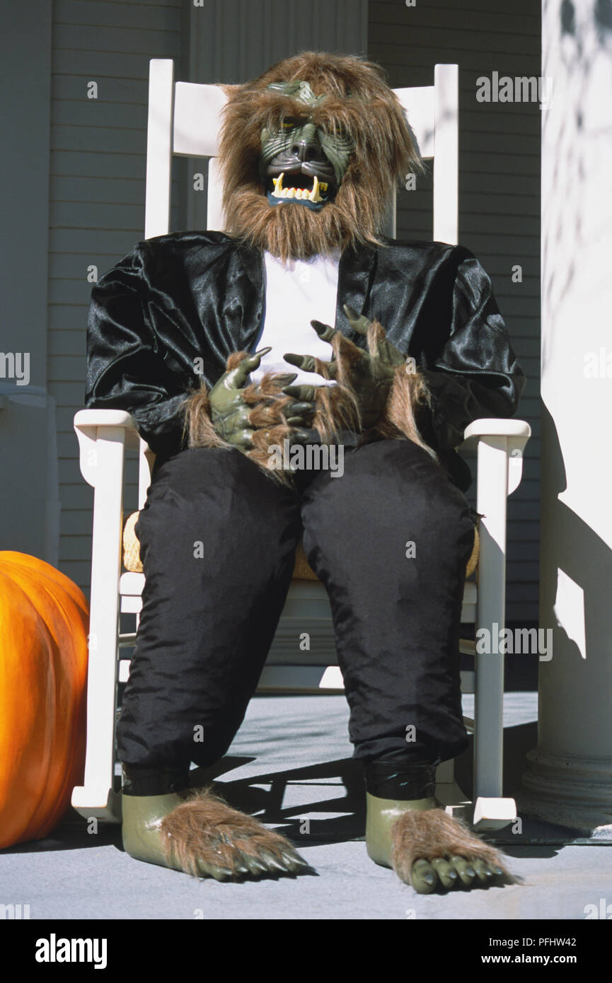 USA, Nevada, Carson City, Governor's Mansion, sitting person dressed as ...