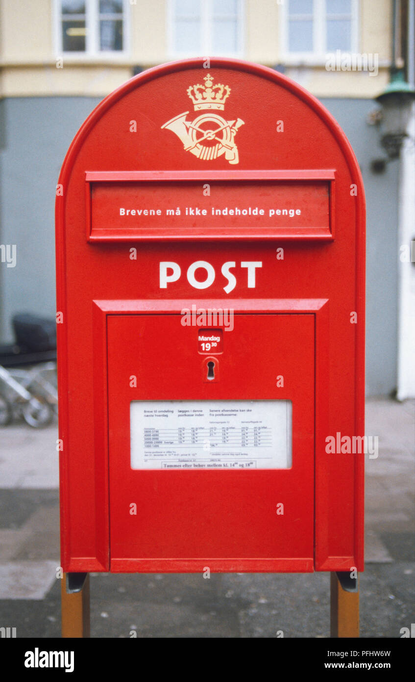 Northern Europe, Denmark, Danish letterbox, front view Stock Photo - Alamy