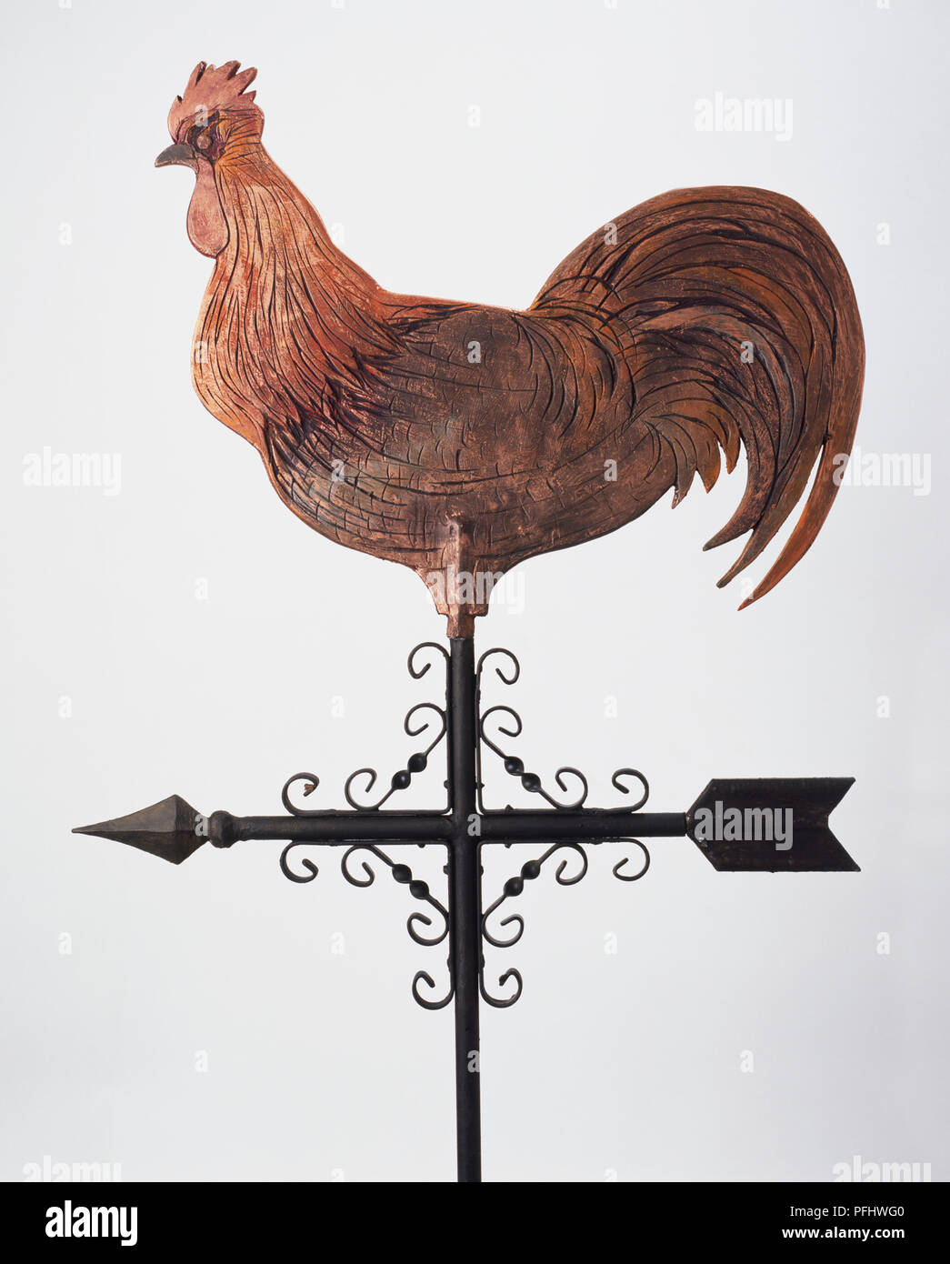 Cock weather vane, side view Stock Photo - Alamy