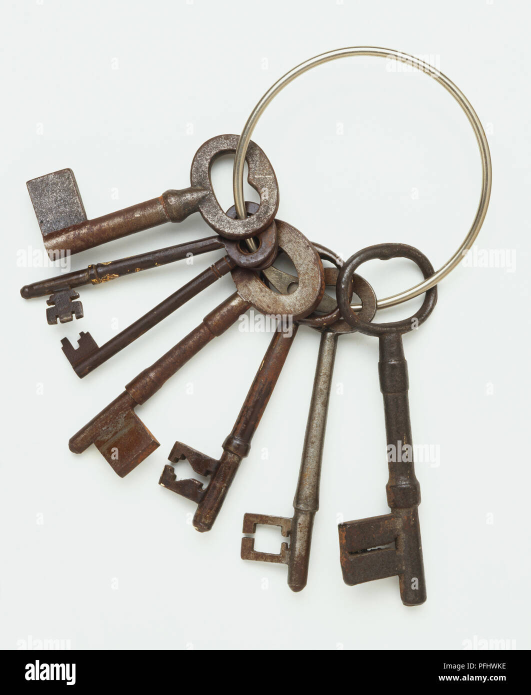 Keys on a ring, close up Stock Photo - Alamy