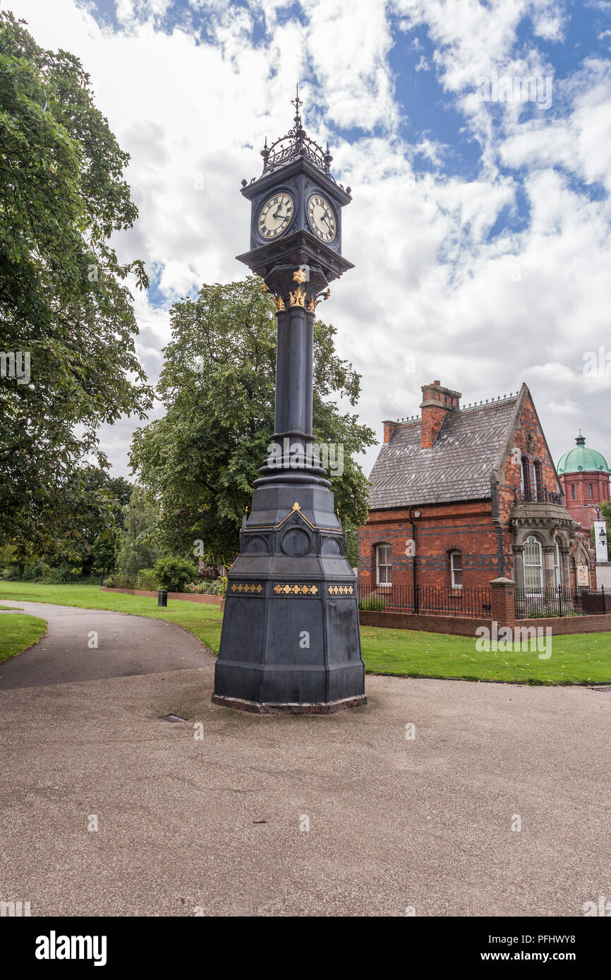 The Memorial Clock in Albert Park, Middlesbrough,England,UK Stock Photo ...