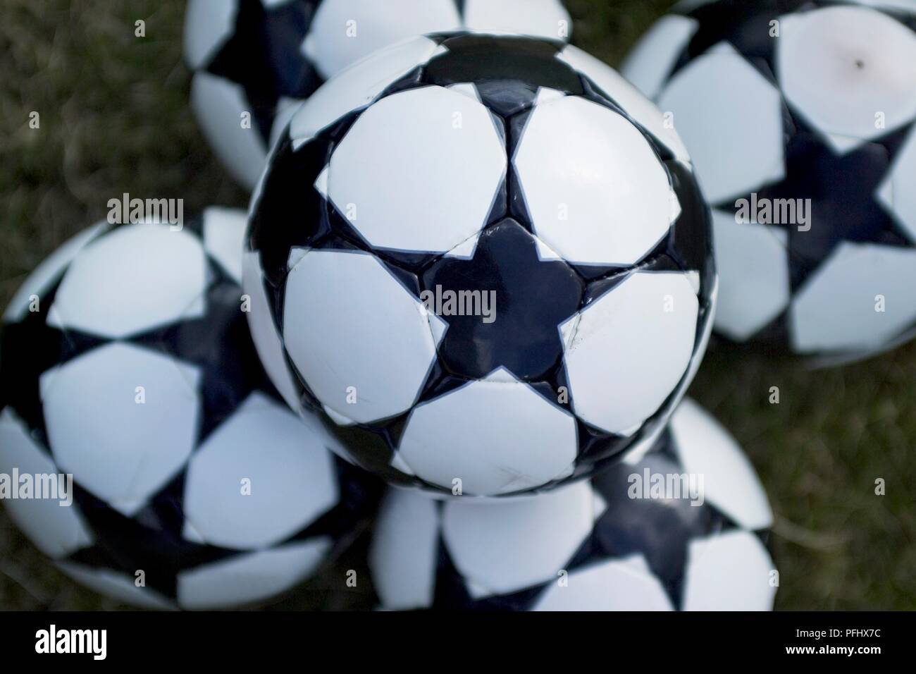 Footballs with star shapes Stock Photo - Alamy