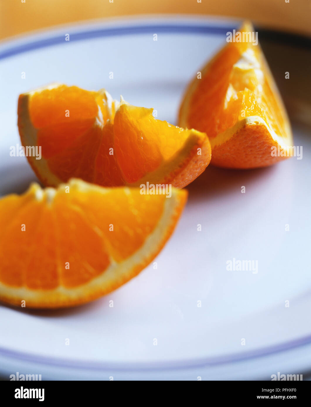 Orange wedges, close up Stock Photo - Alamy