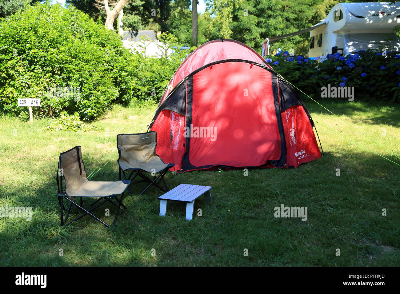 Campsite tent france hi-res stock photography and images - Alamy
