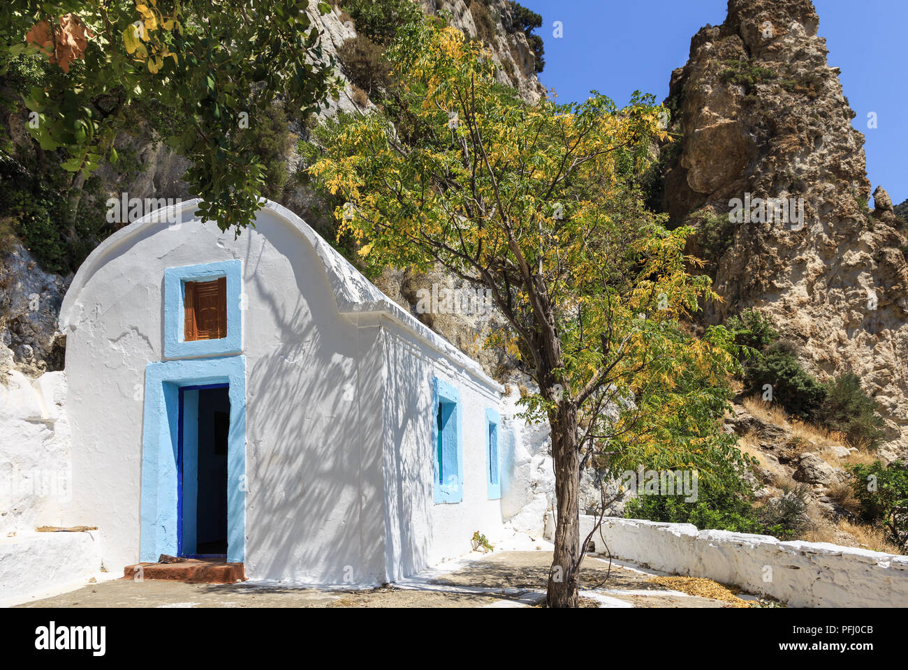 Small Orthodoxy Chapel below Cave of Pythagoras, Mount Kerketeas, near ...