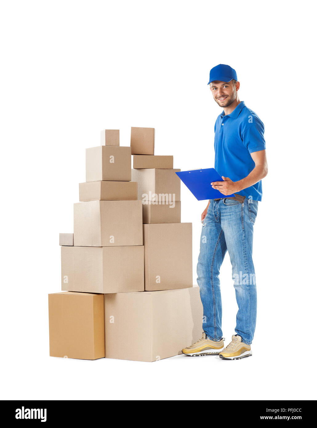 Stack of parcels Cut Out Stock Images & Pictures - Alamy