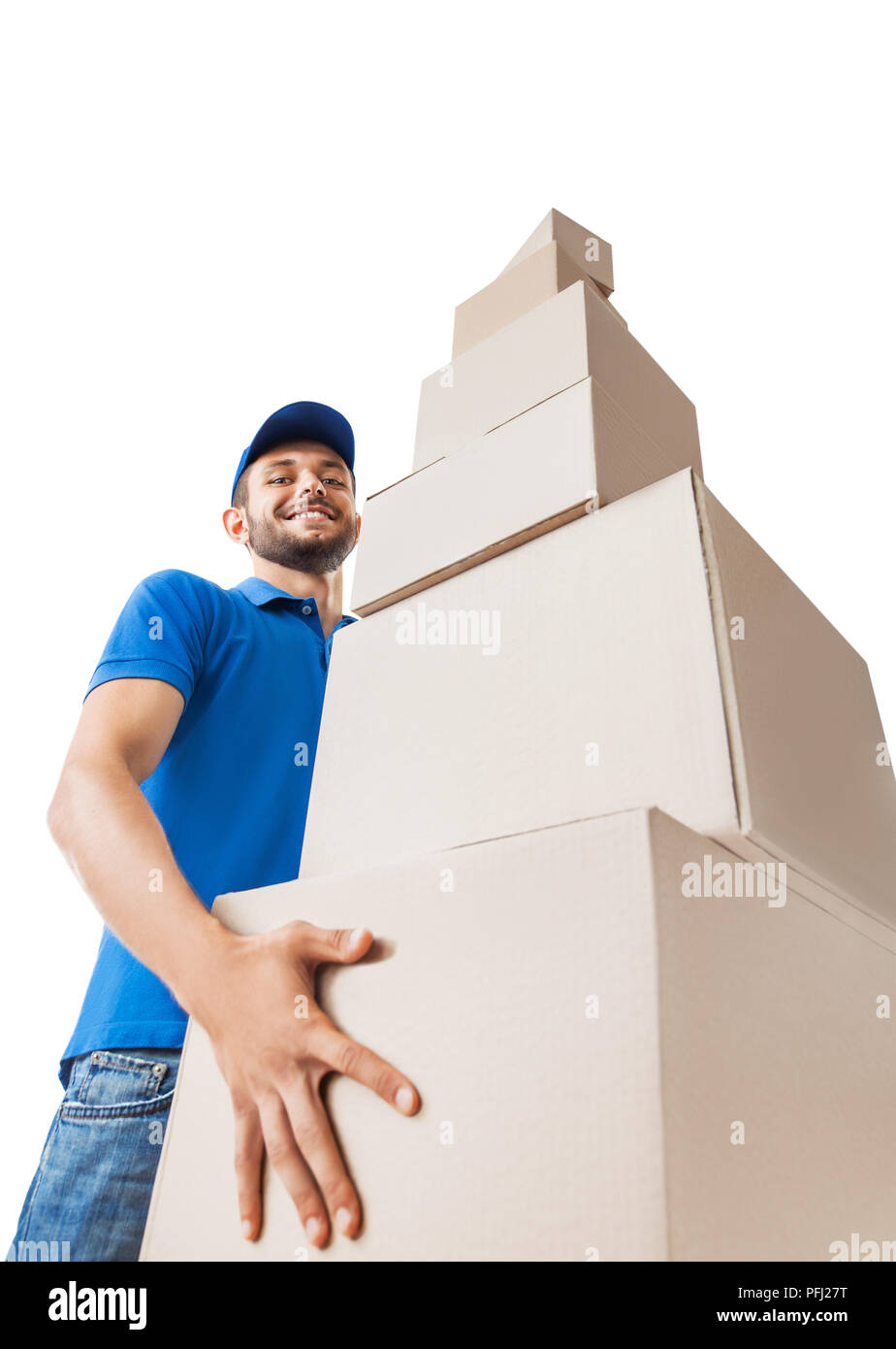 Cargo handling man carry heavy hi-res stock photography and images - Alamy